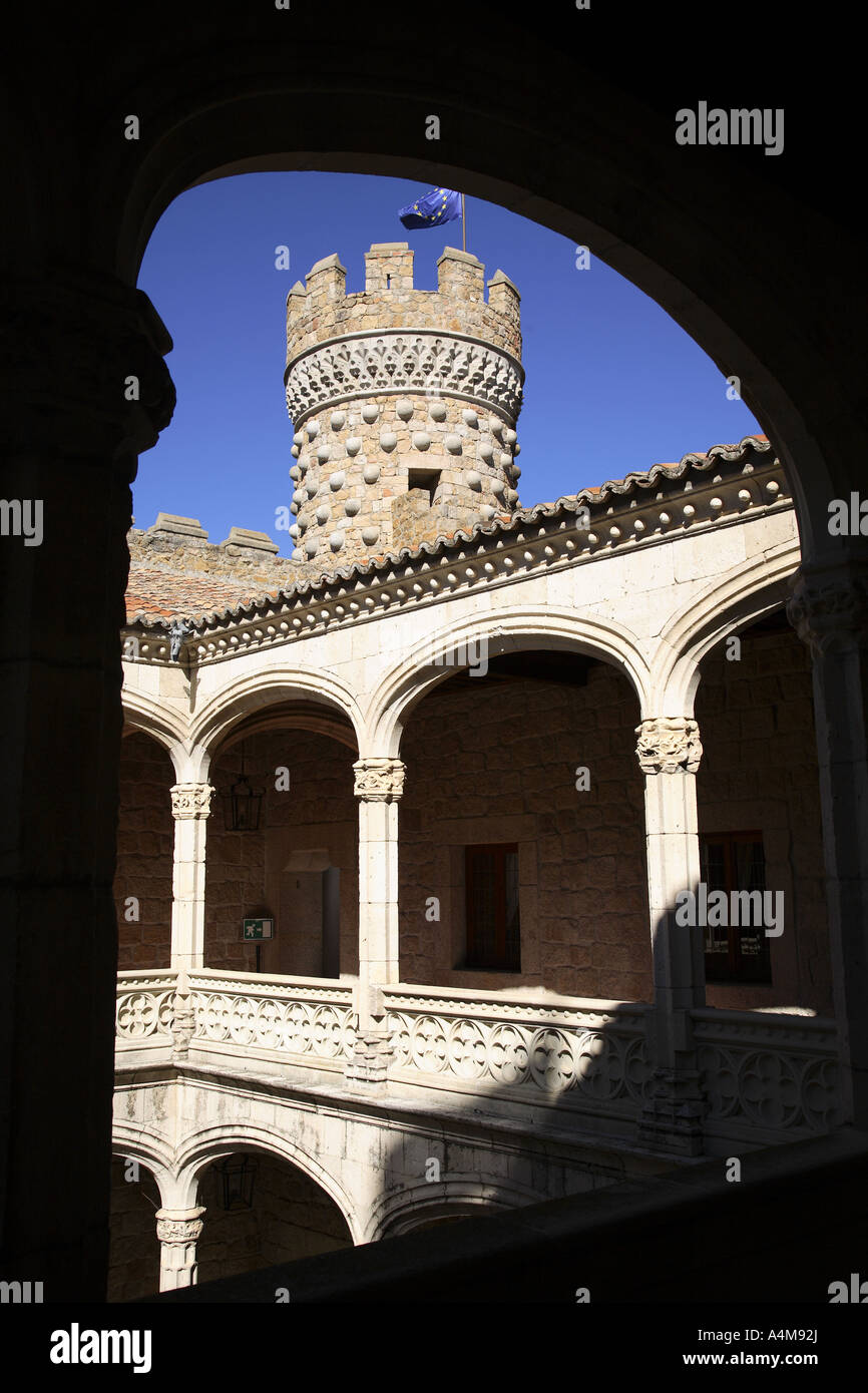 Patio of Mendoza Castle in Mazanares el Real, Madrid, Spain Stock Photo ...