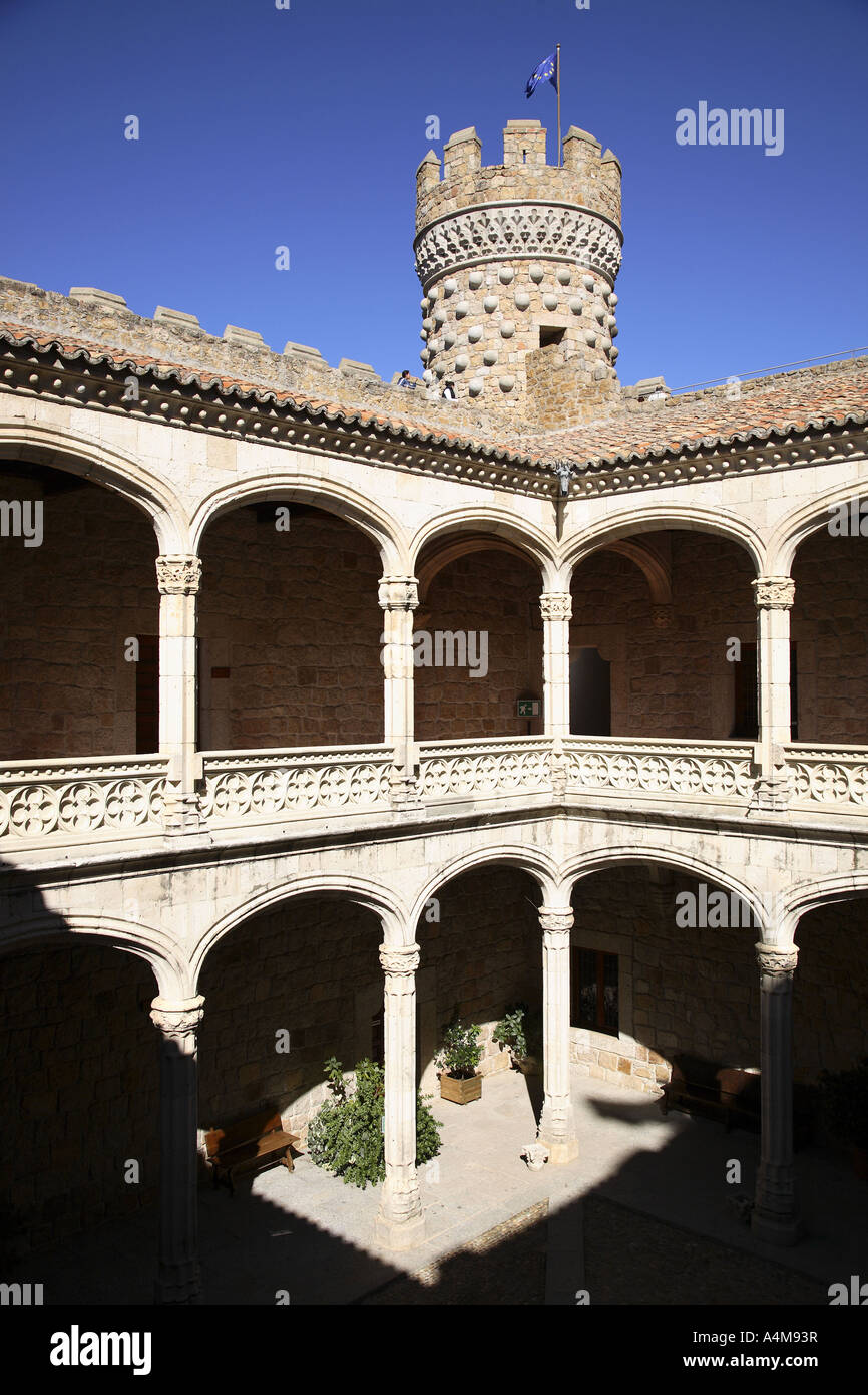 Patio of Mendoza Castle in Mazanares el Real, Madrid, Spain Stock Photo ...