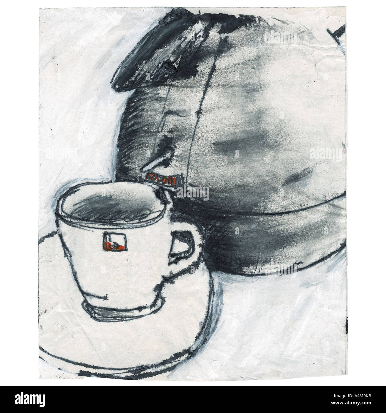 Coffee cup and coffee pot Stock Photo - Alamy