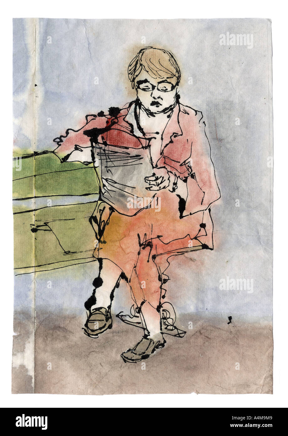 Woman reading book bench Cut Out Stock Images & Pictures - Alamy