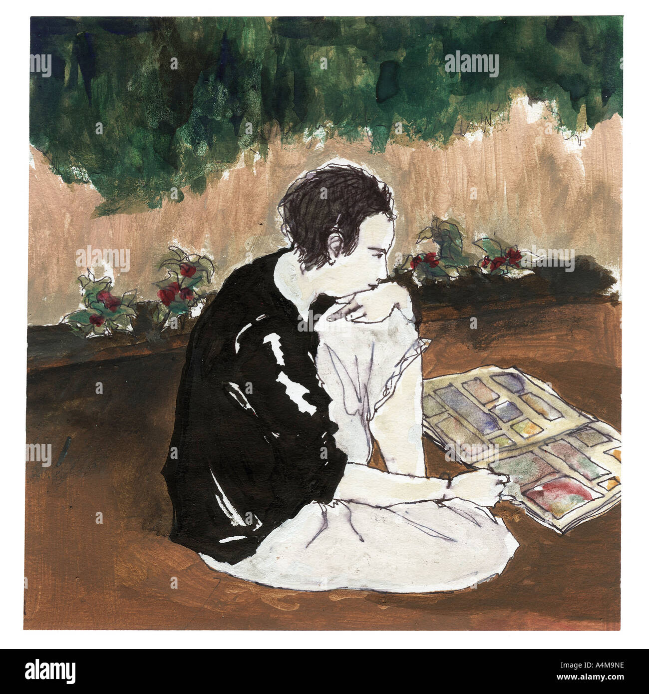 Woman reading magazines Cut Out Stock Images & Pictures - Alamy