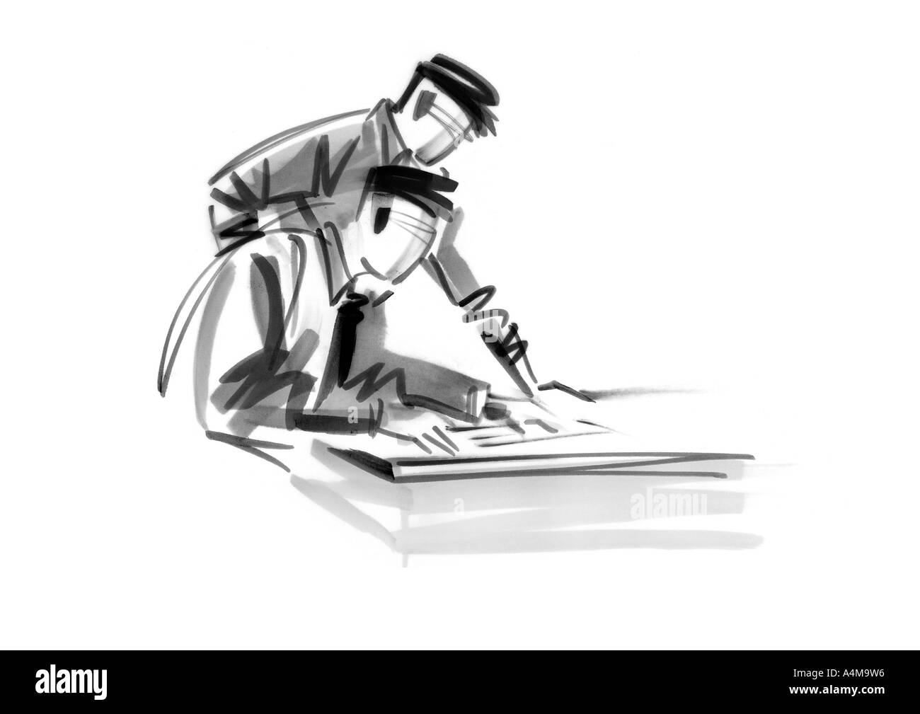 Black man sits looking Black and White Stock Photos & Images - Alamy