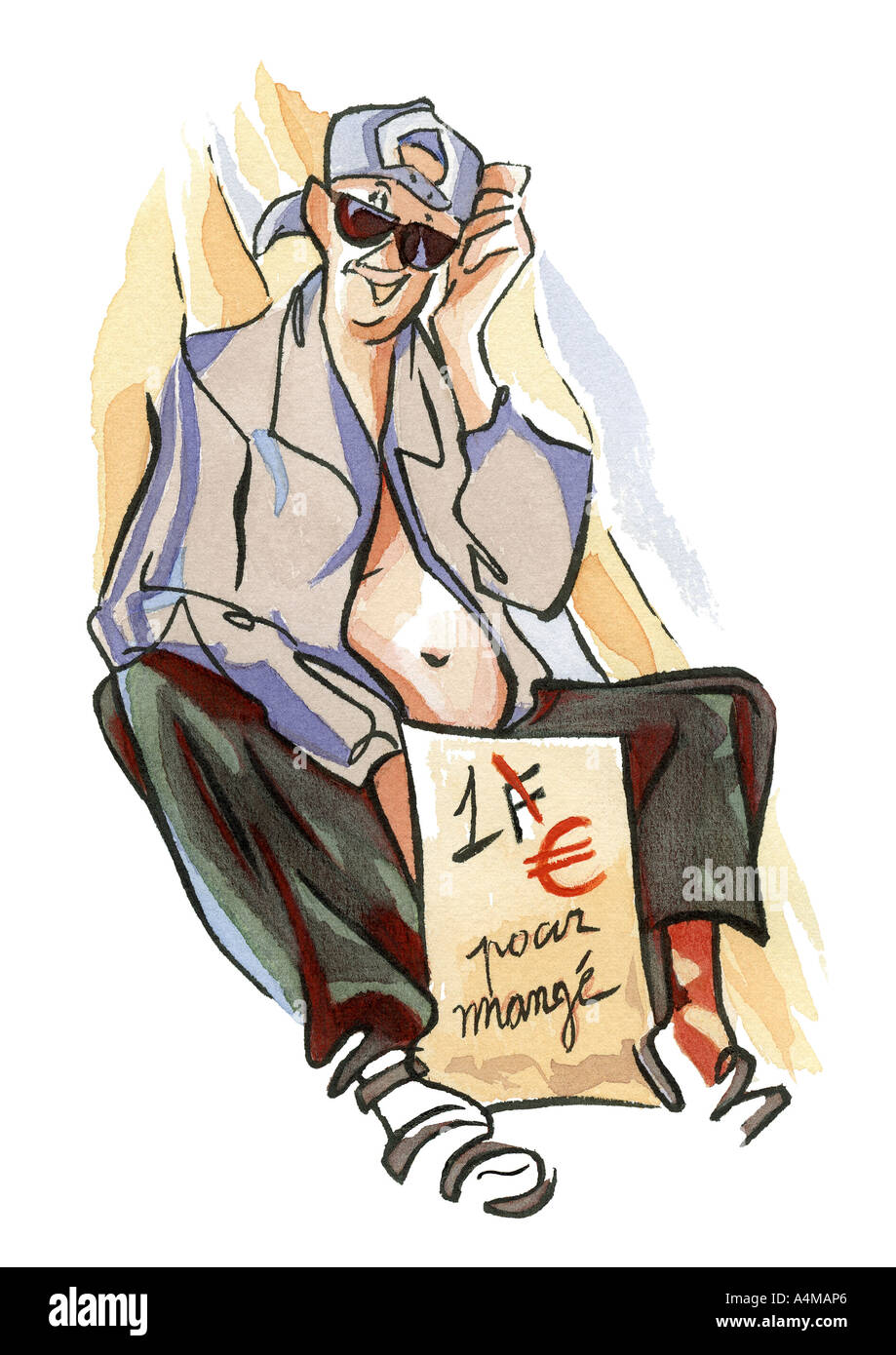 Bum holding sign asking one hi-res stock photography and images - Alamy