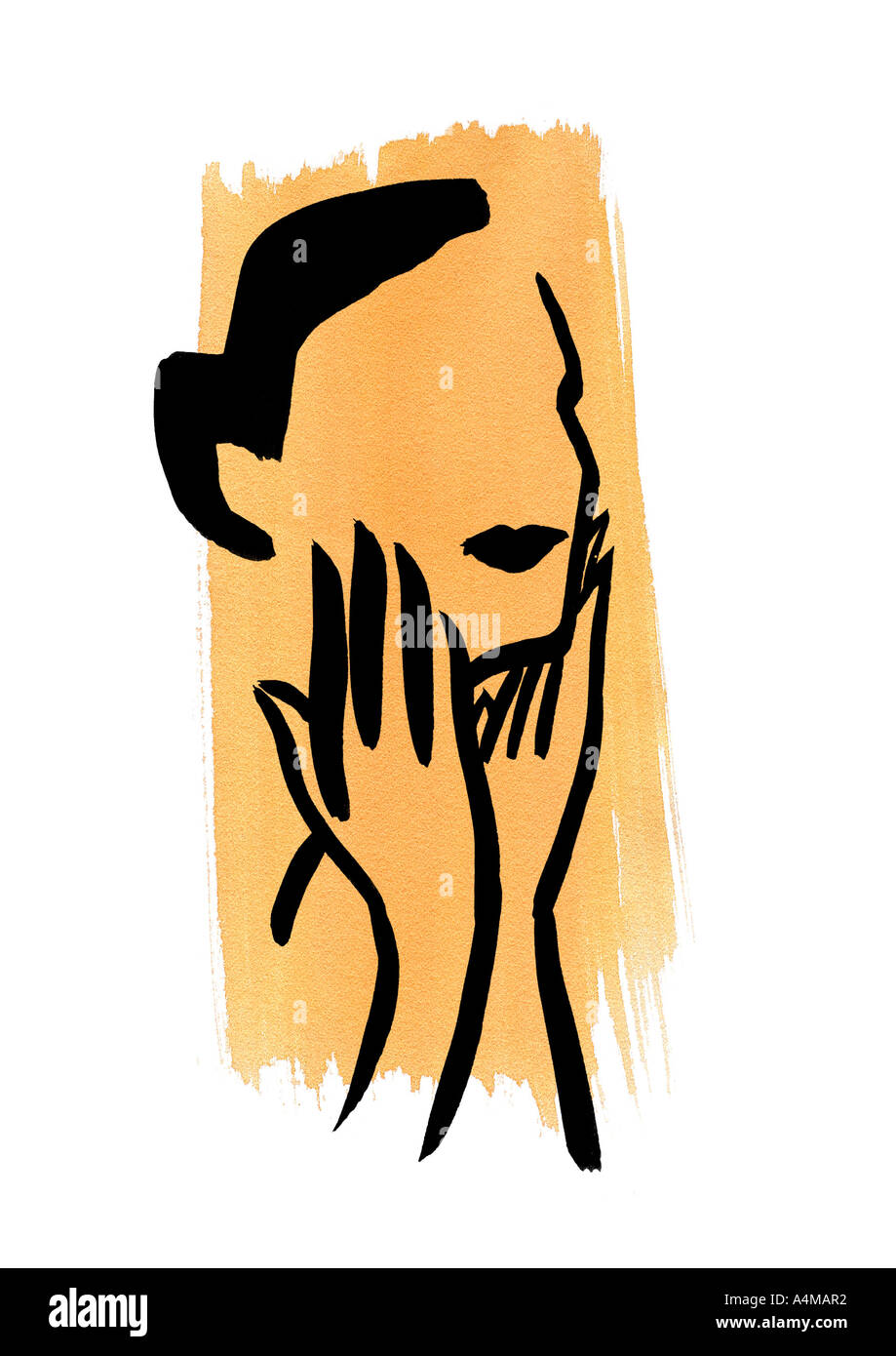 Rubbing head Cut Out Stock Images & Pictures - Alamy