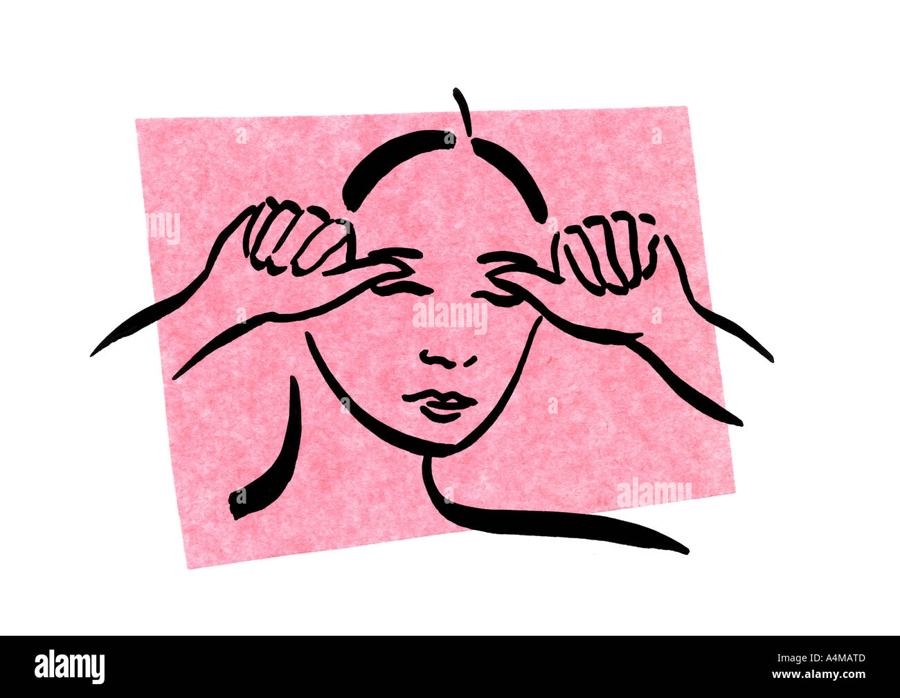 Woman touching eyelids Stock Photo - Alamy