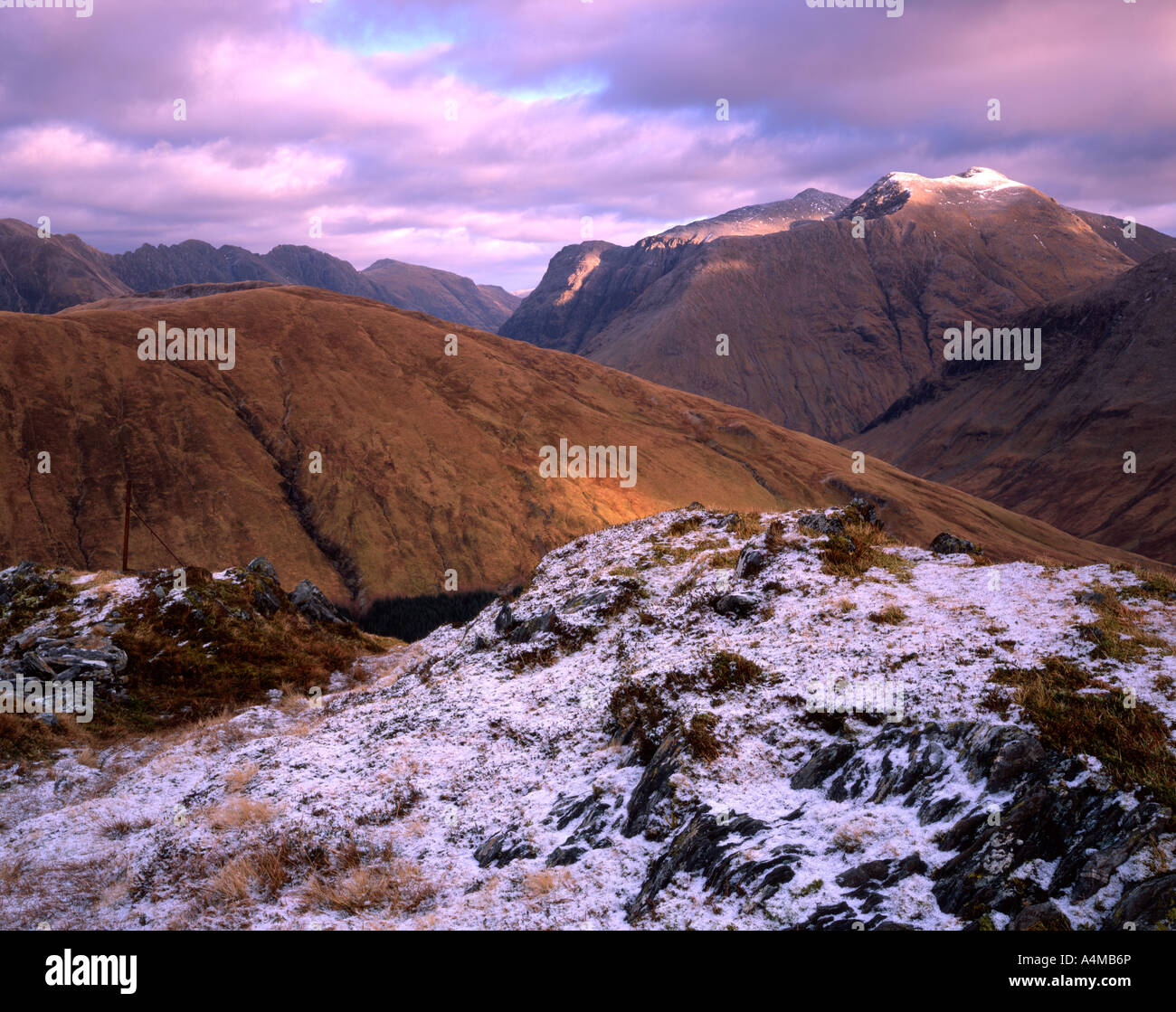 The mountains of Glencoe viewed from the summit of Sgorr a Choise Stock ...