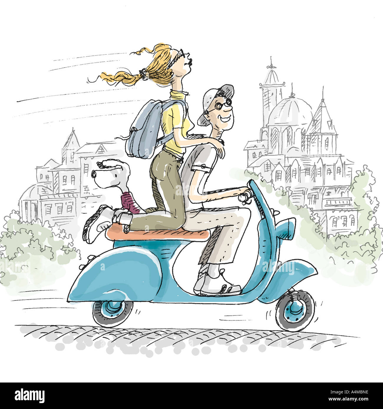Scooter love couple Cut Out Stock Images & Pictures - Alamy