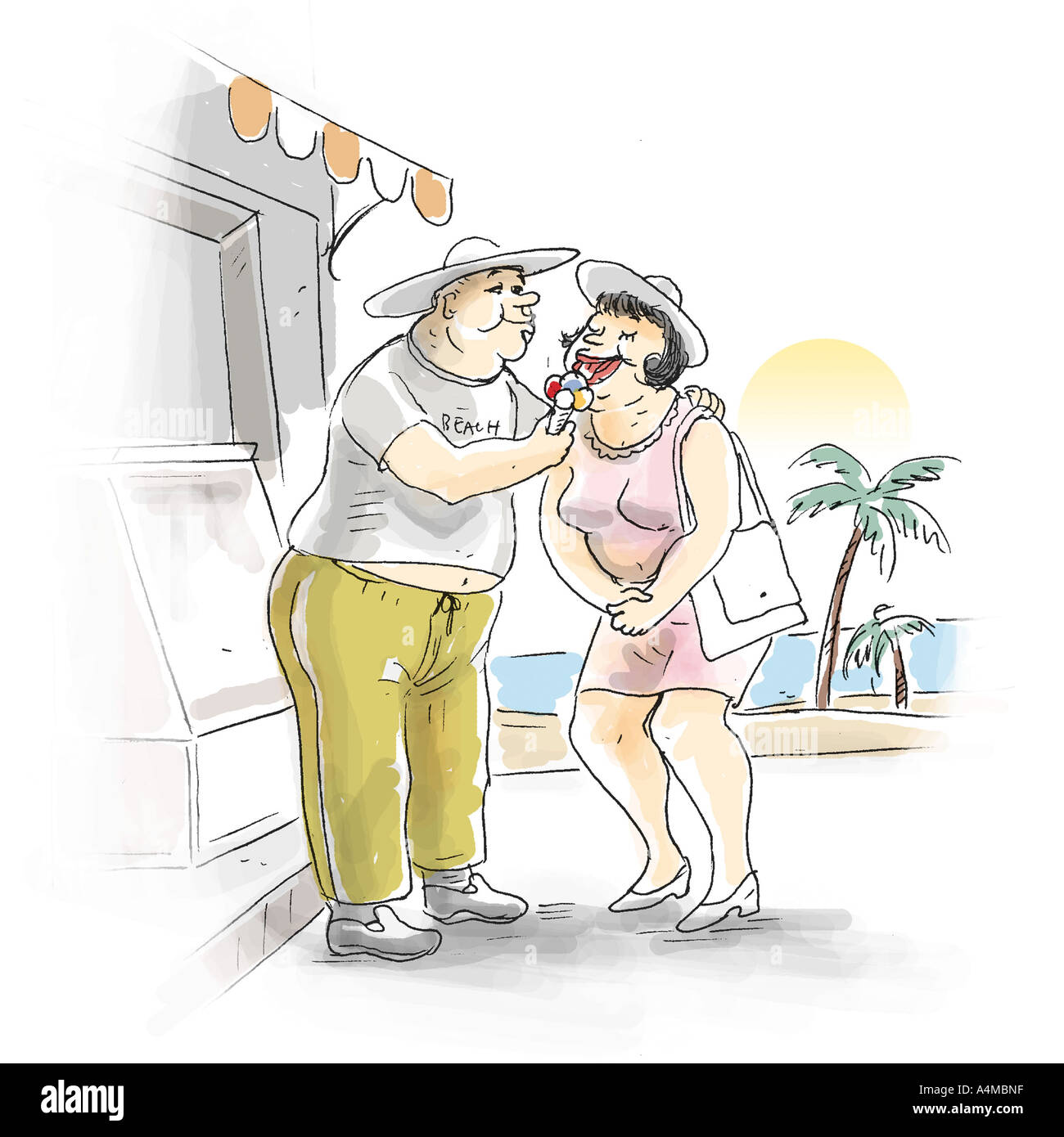 Woman ice cream happy Cut Out Stock Images & Pictures - Alamy