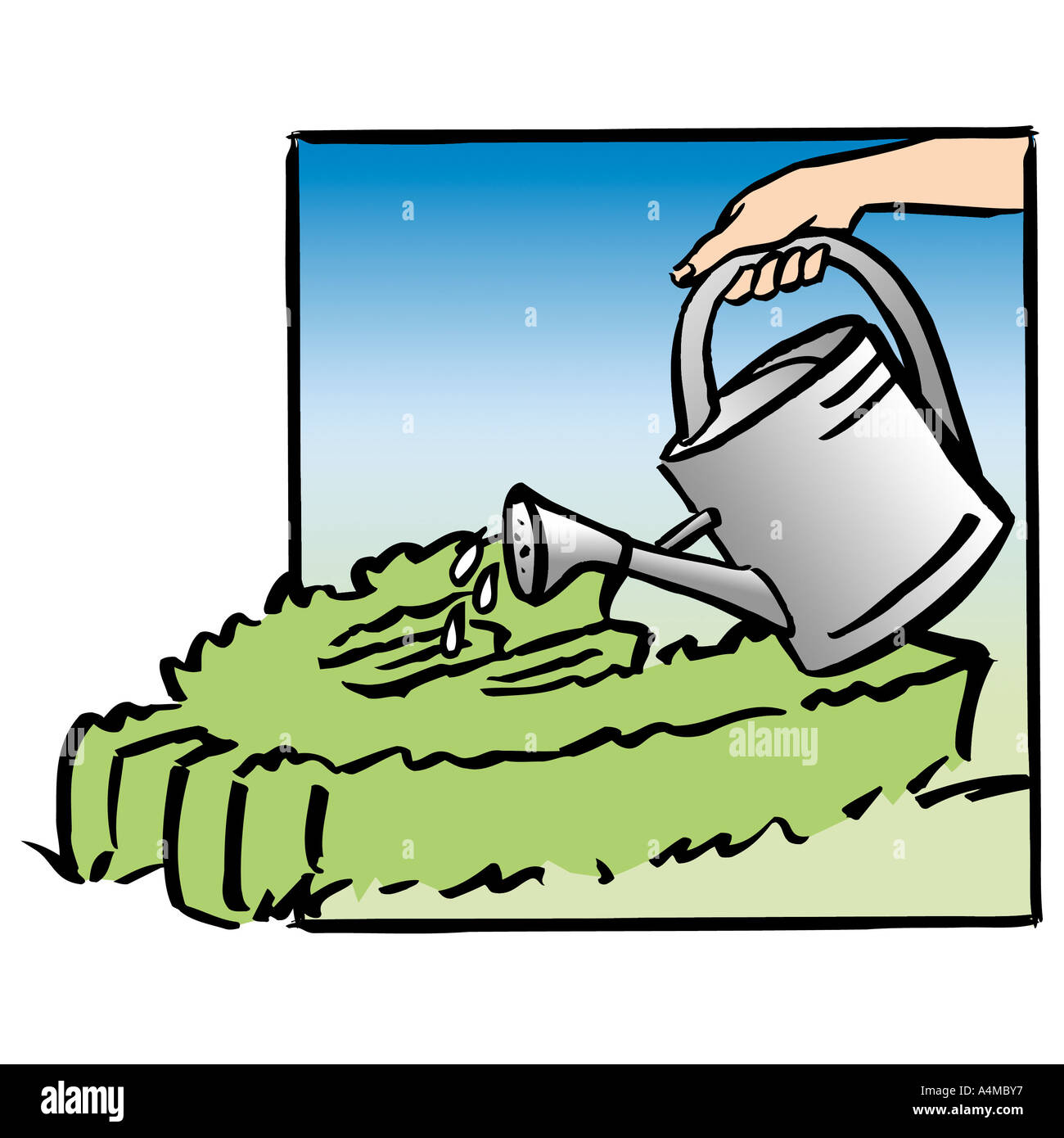 Plant watering time Cut Out Stock Images & Pictures - Alamy