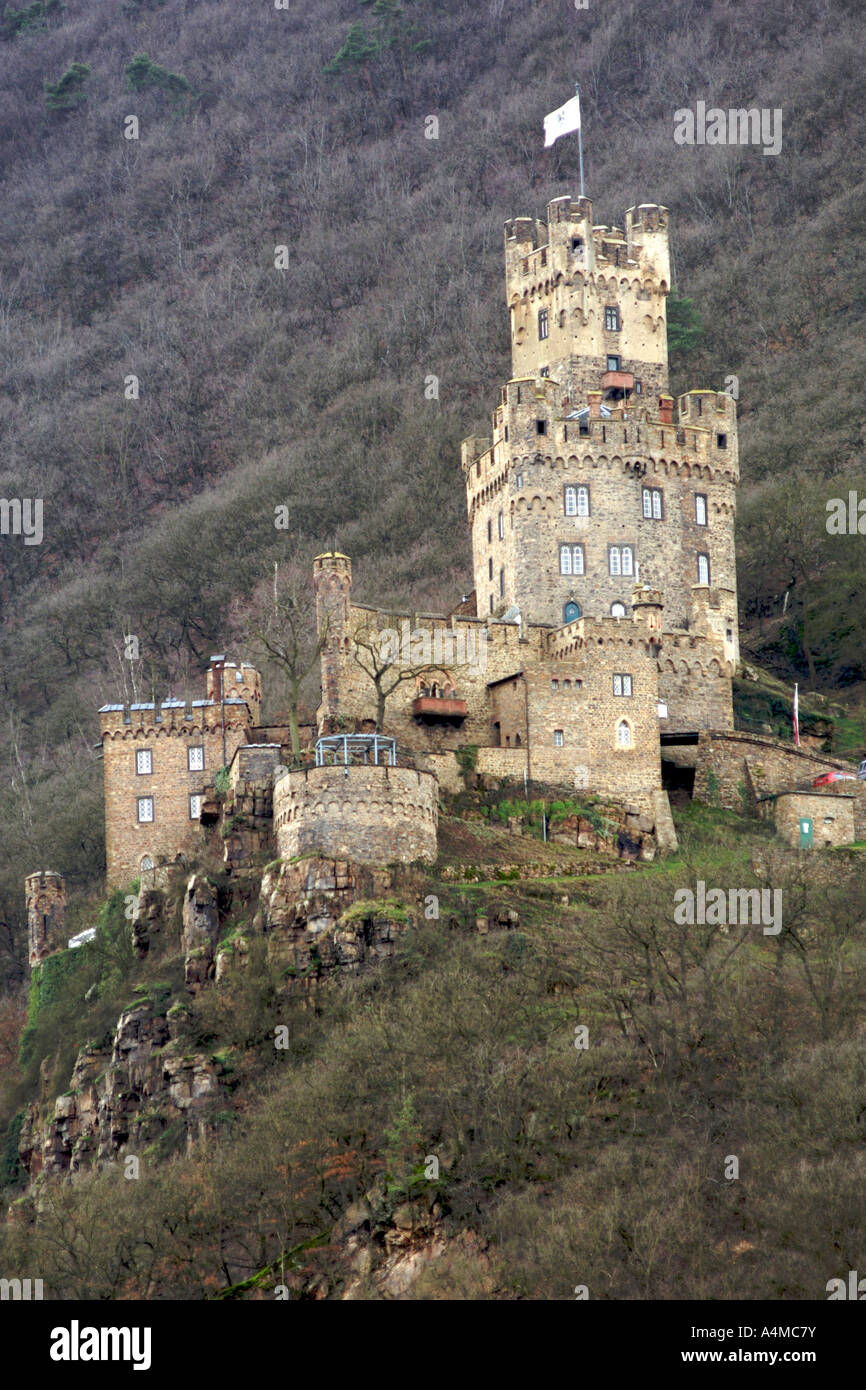Exterior of Burg Sooneck castle along the Rhine River in Germany's ...