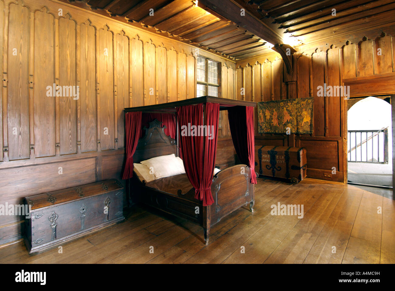 Interior of the Marksburg castle near Koblenz along the Rhine river in ...