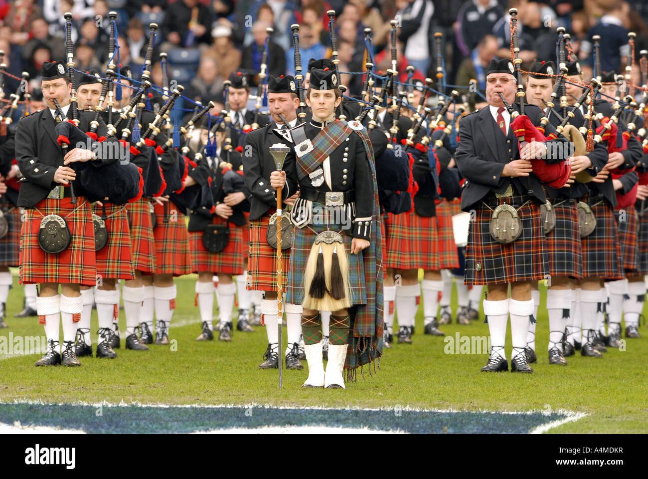 Tayside Police Pipe Band ahead of a 6 Nations game between Scotland and ...