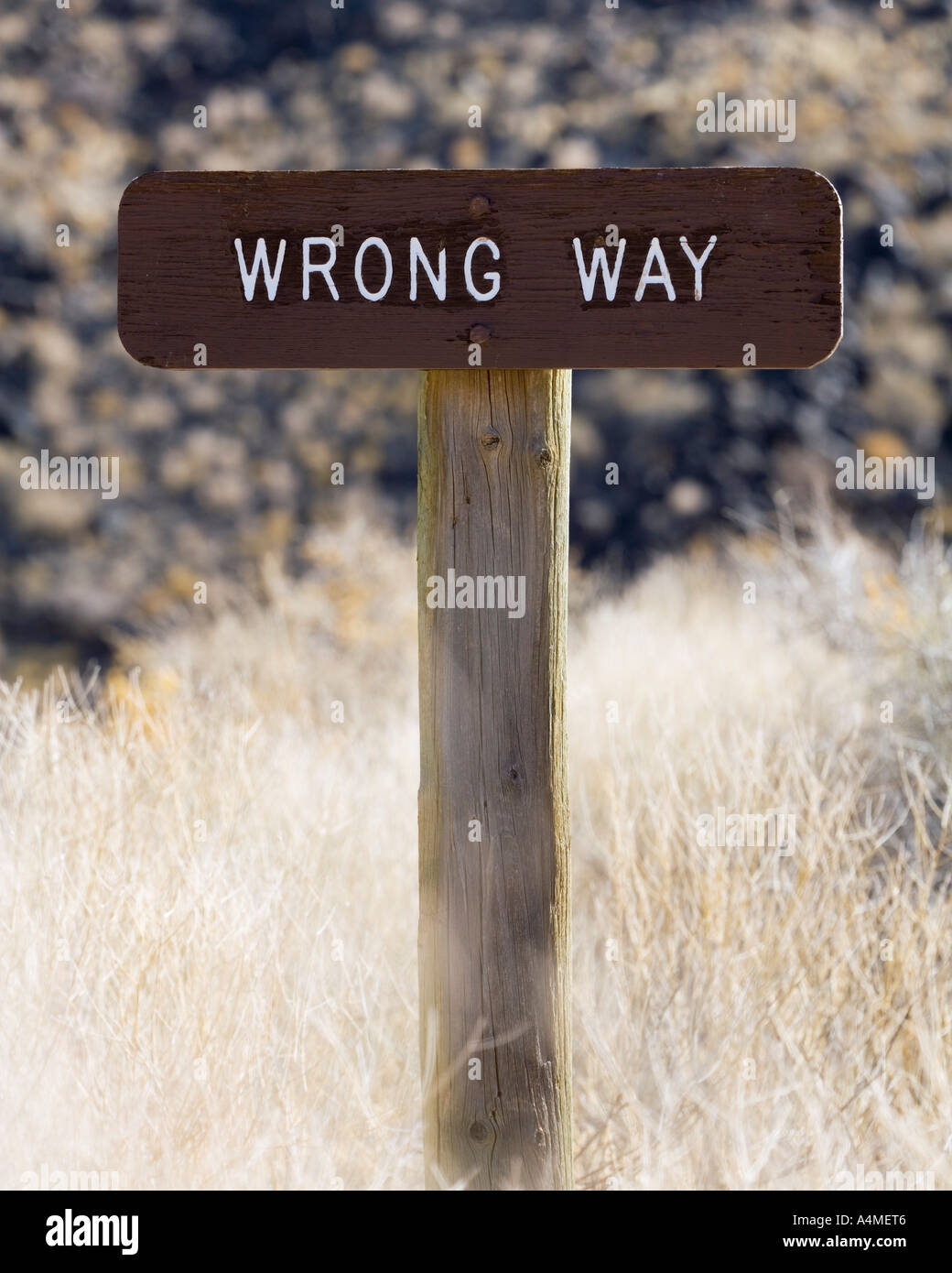 Wrong way sign Stock Photo - Alamy
