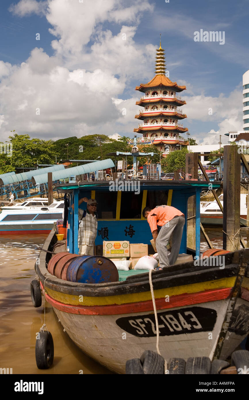 Malaysia Sarawak Sibu Rejang River waterfront Tua Pek Kong temple ...