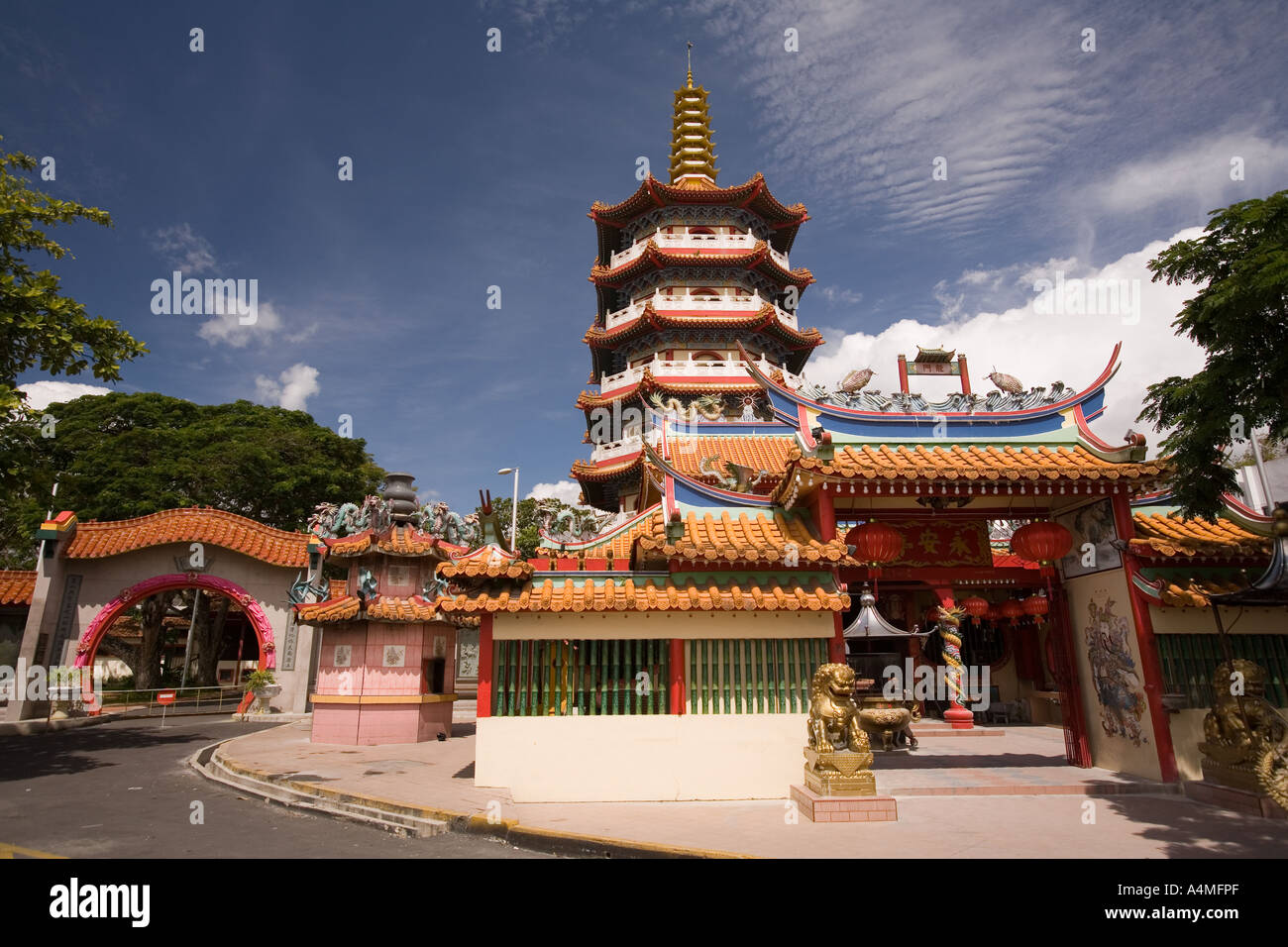 Malaysia Sarawak Sibu Rejang River waterfront Tua Pek Kong temple ...
