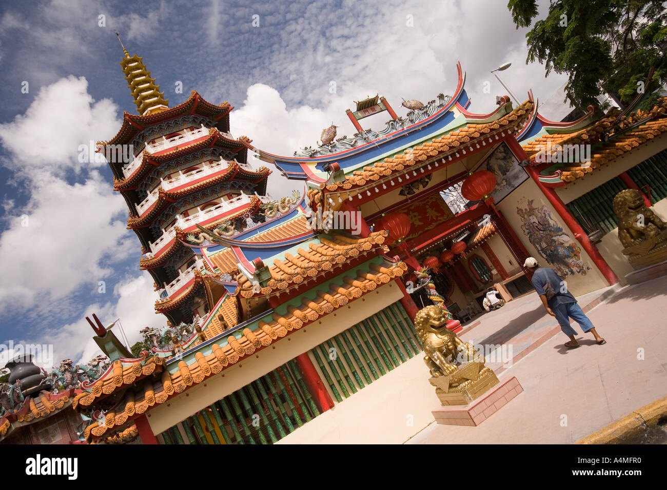 Malaysia Sarawak Sibu Rejang River waterfront Tua Pek Kong temple ...