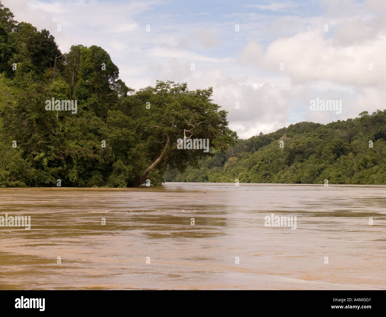Malaysia Borneo Sarawak bend in Rejang River below Pelagus falls Stock ...
