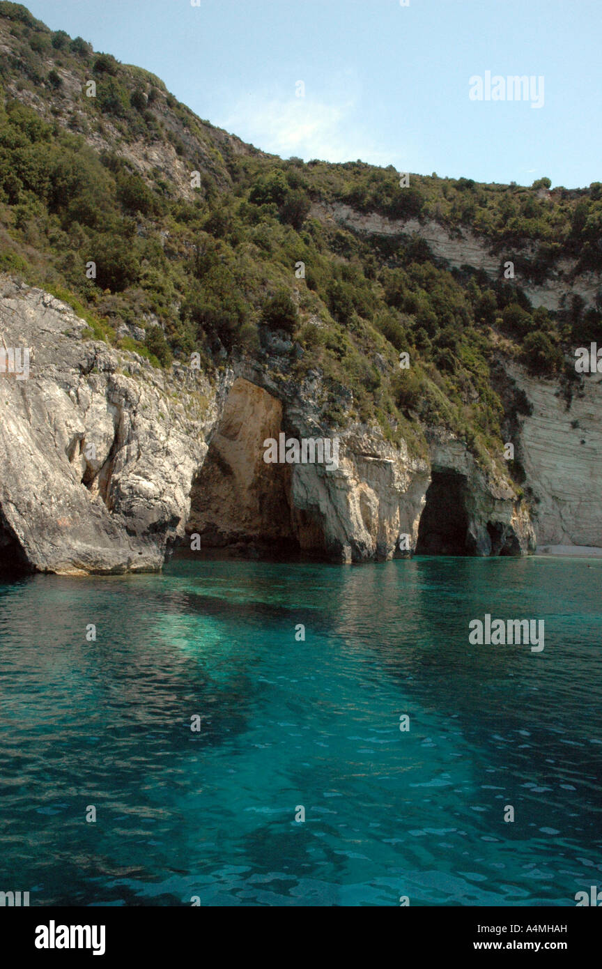 Cliff face on Paxos Greece Stock Photo - Alamy