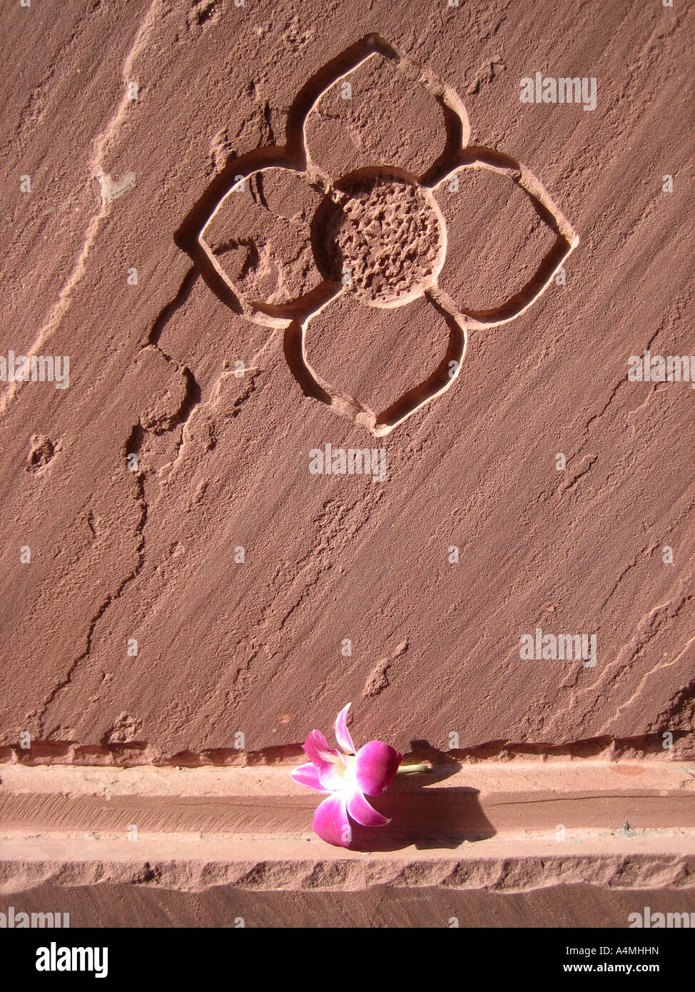 flower by flower stone carving Bangkok Thailand Stock Photo - Alamy