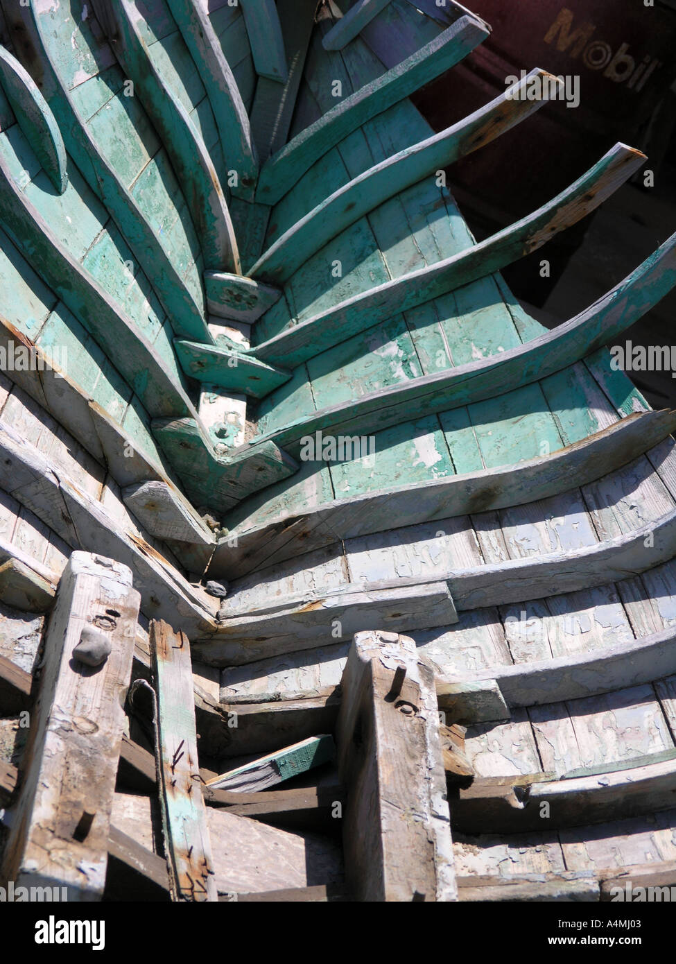 Internal structure of a wooden boat Stock Photo - Alamy