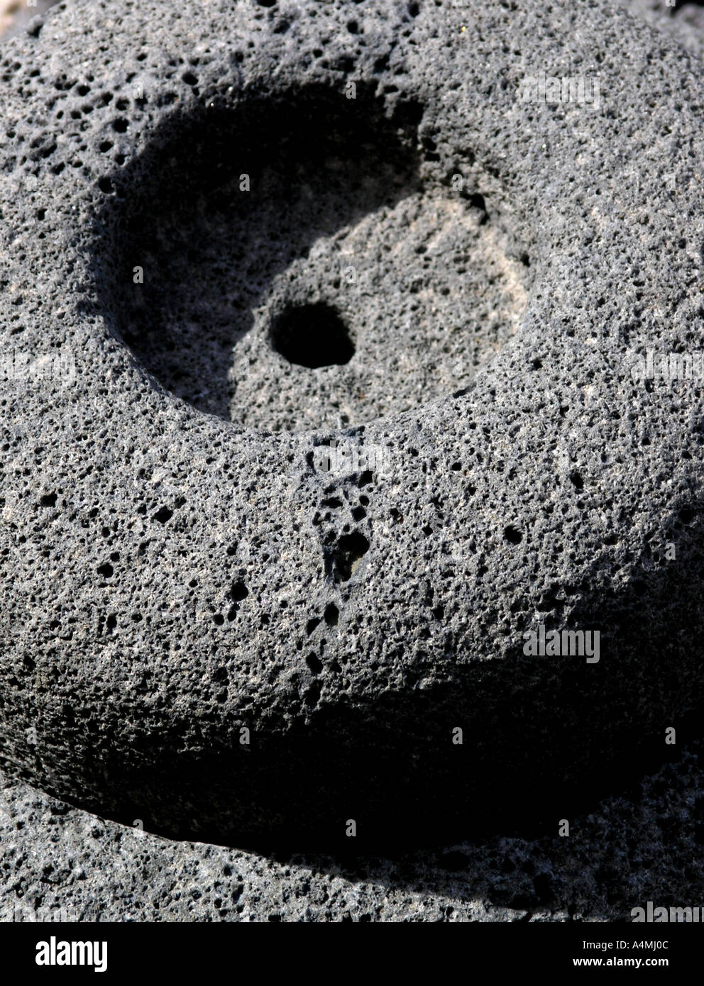 Volcanic Larva Mill Stone at Jardin de Cactus in Lanzarote Stock Photo ...