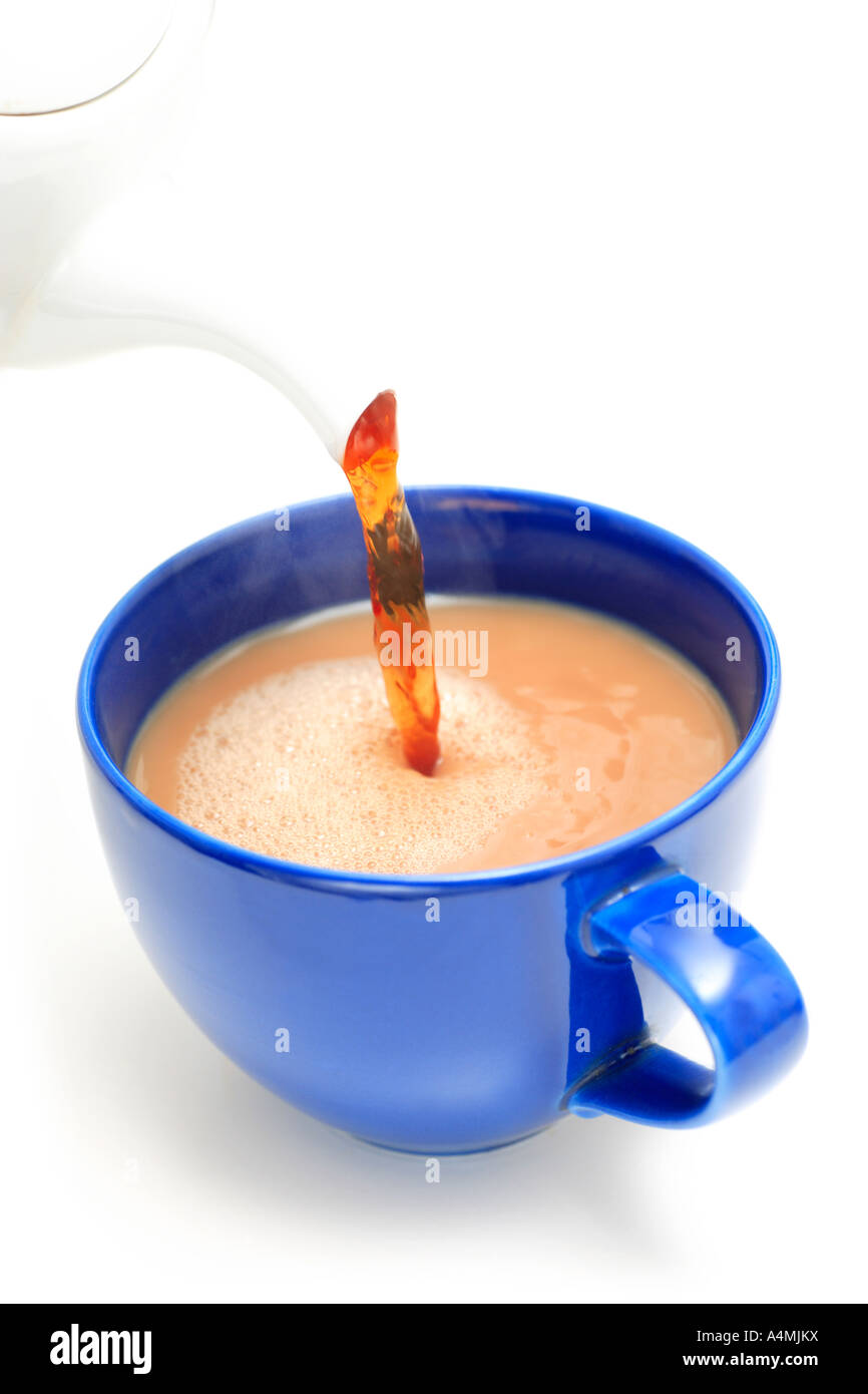 Tea in Blue Cup Stock Photo - Alamy