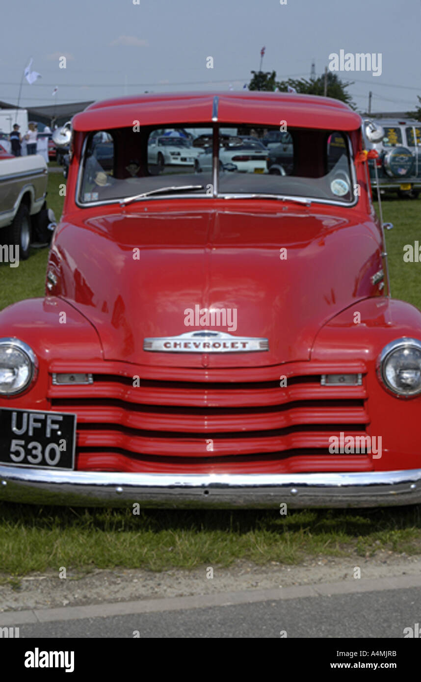 Red Chevrolet pickup truck Stock Photo - Alamy