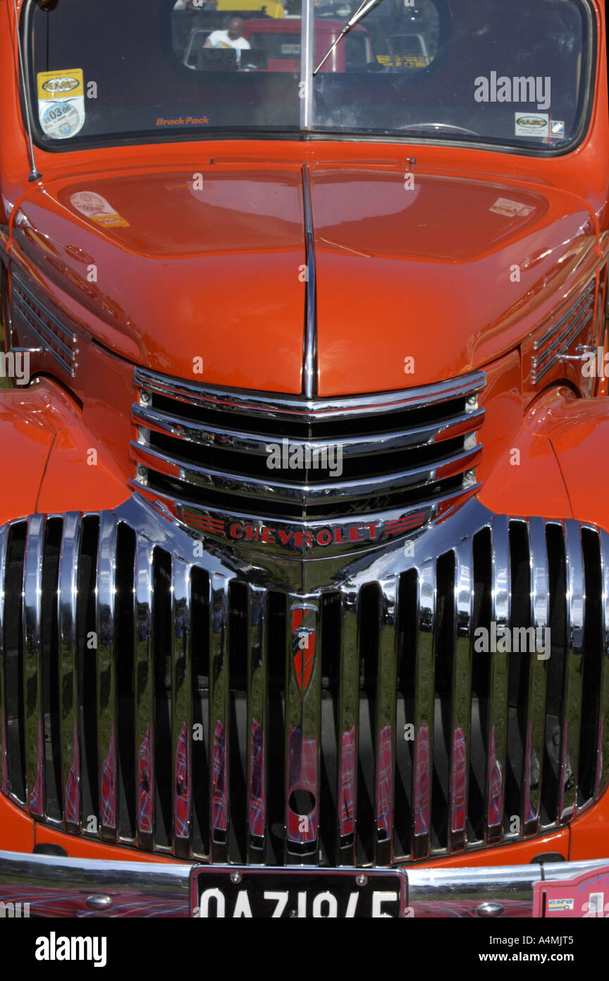 red Chevrolet pickup truck Stock Photo - Alamy