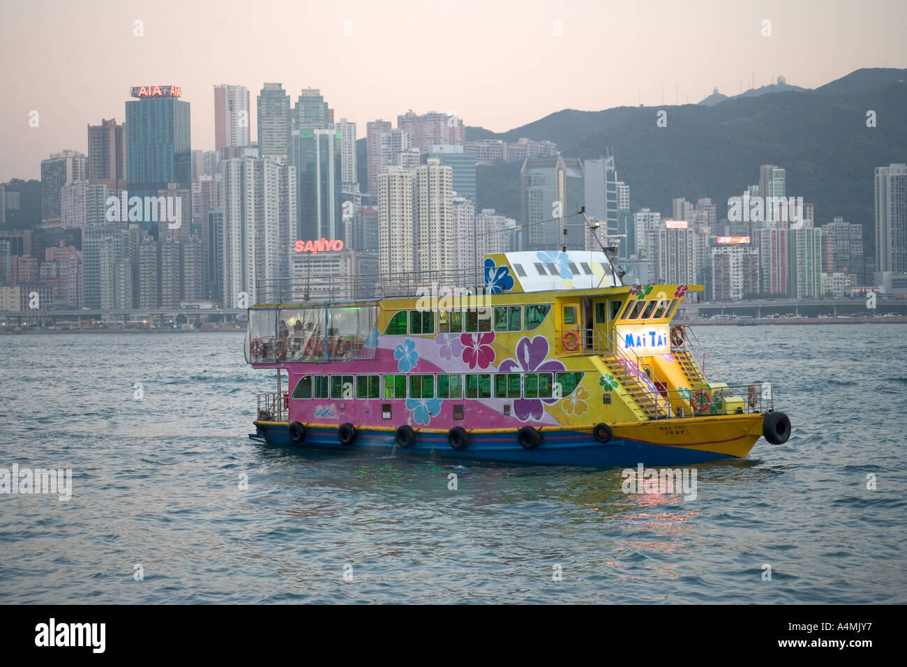 Harbour Tour Boat Hong Kong Stock Photo - Alamy