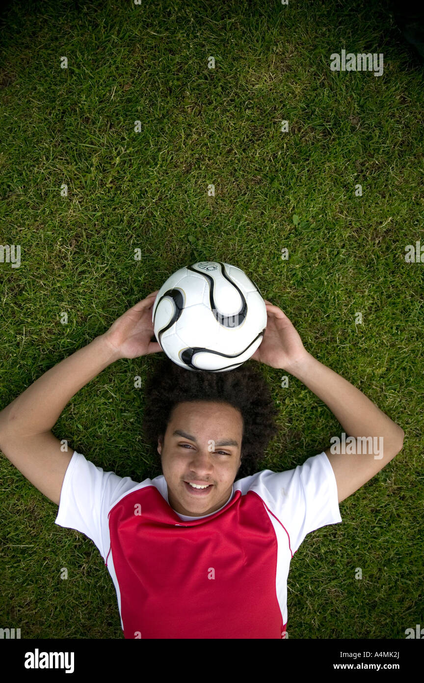 Portrait happy football player hi-res stock photography and images - Alamy