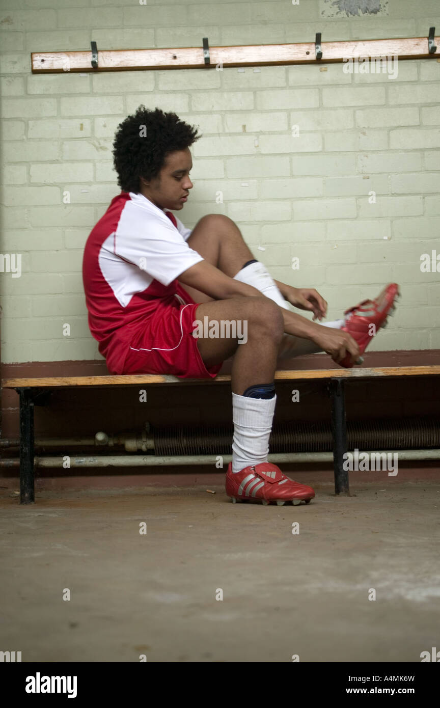 Soccer player in changing room hi-res stock photography and images - Alamy