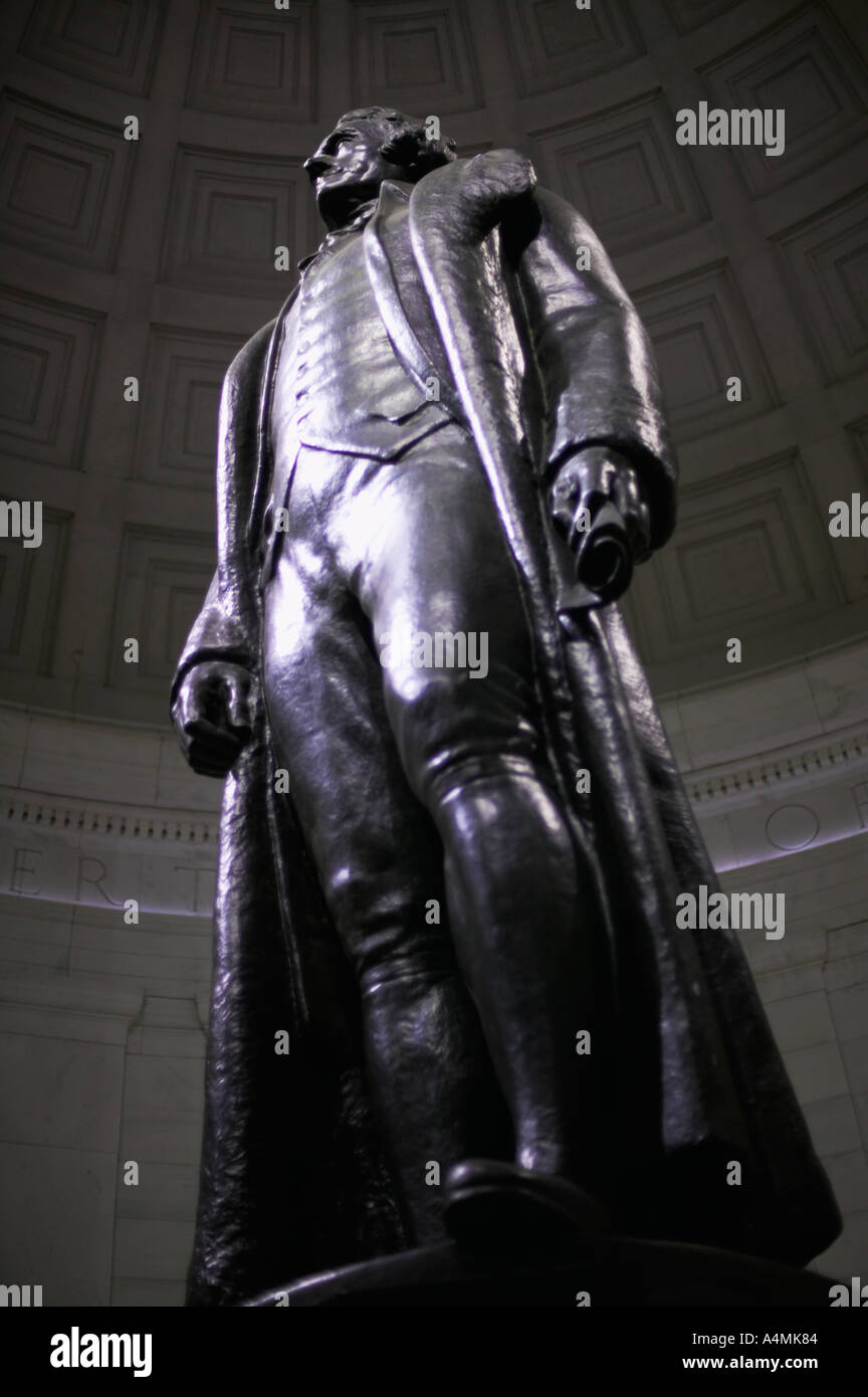 Bronze statue of United States President Thomas Jefferson at the ...