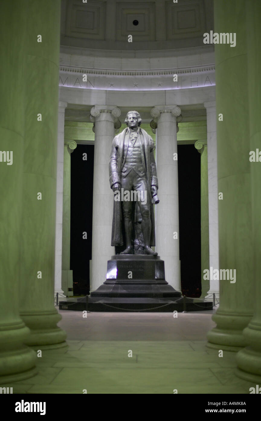 Bronze statue of United States President Thomas Jefferson at the ...