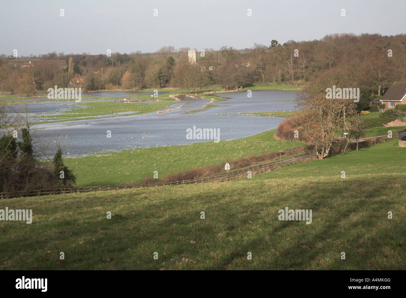 Flooding on the River Waveney, Norfolk Suffolk border near Harleston ...