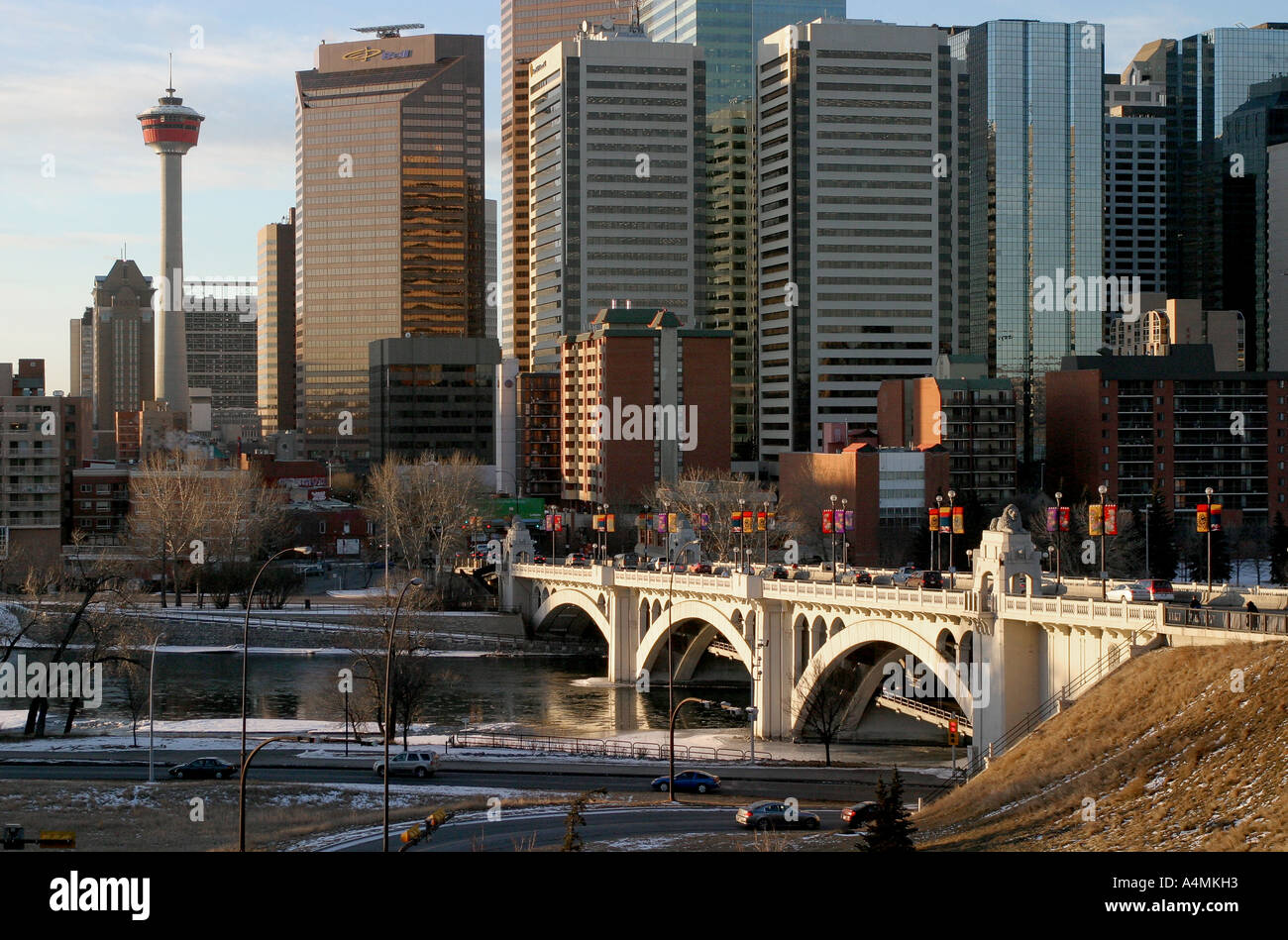 CITY OF CALGARY skyline , Calgary , Alberta, Canada. BRIDGE spanning ...