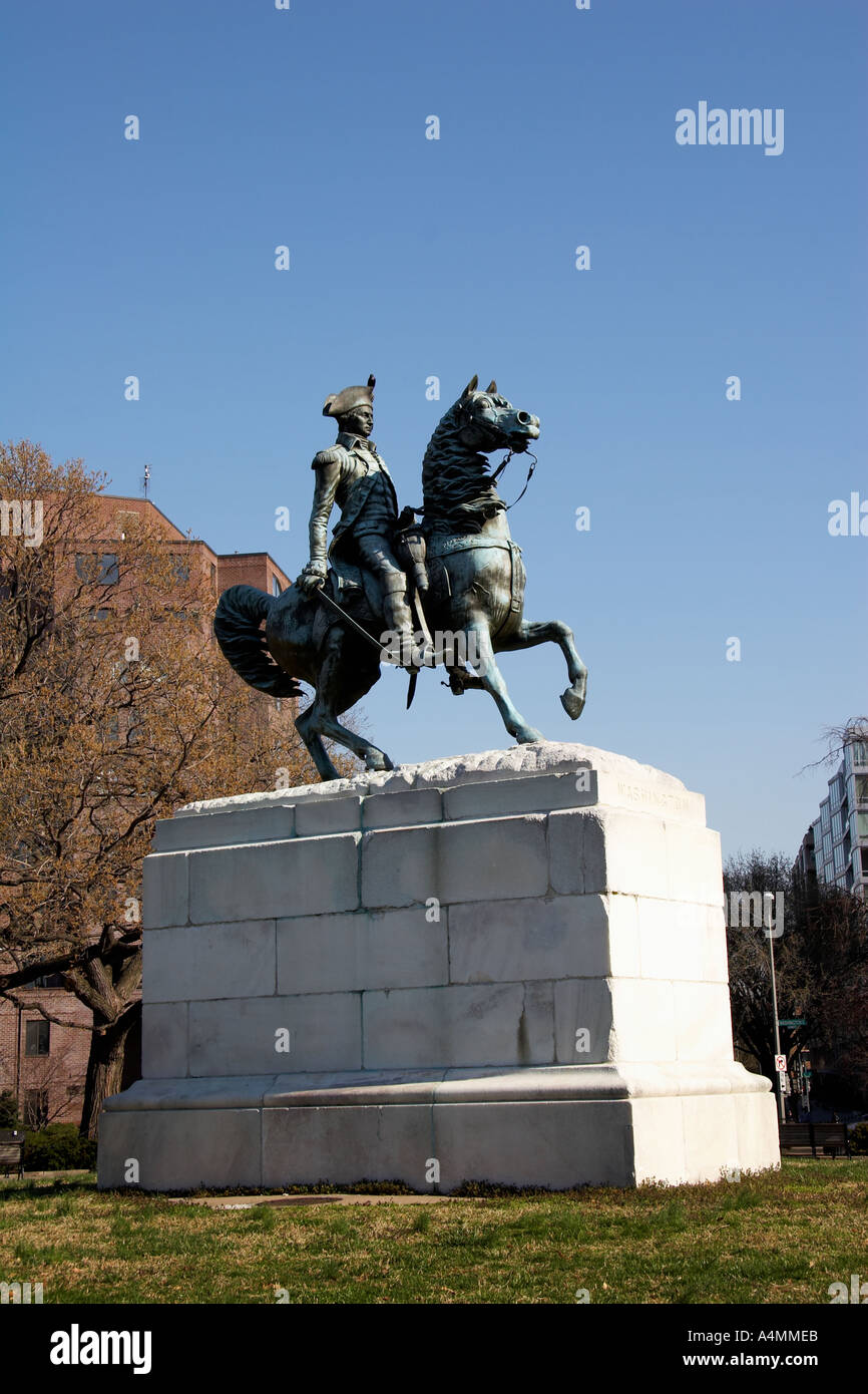 George Washington statue in Washington Circle on Pennsylvania Avenue in ...