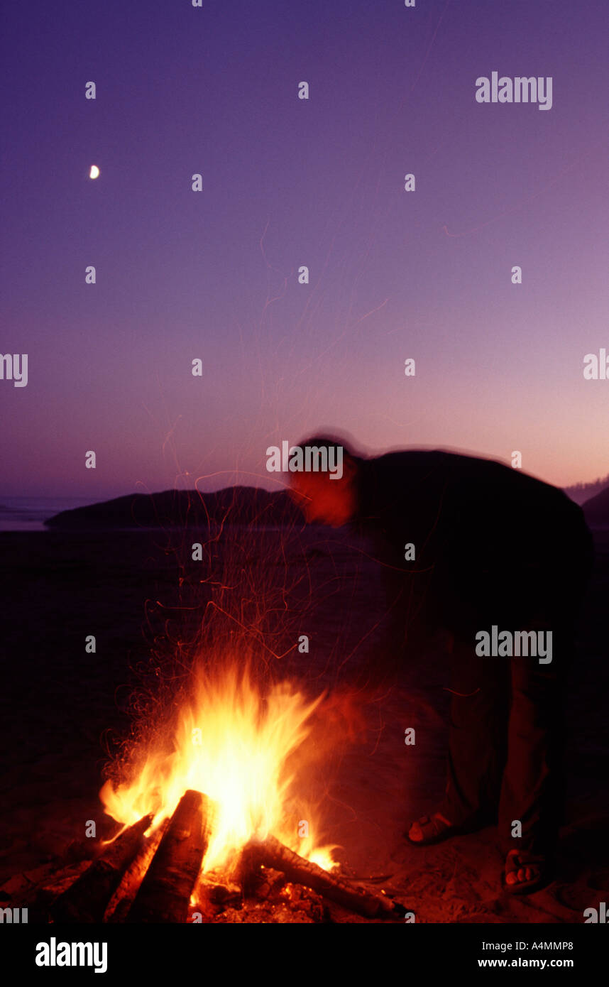 Campfire at Long Beach Tofino BC Canada Stock Photo - Alamy