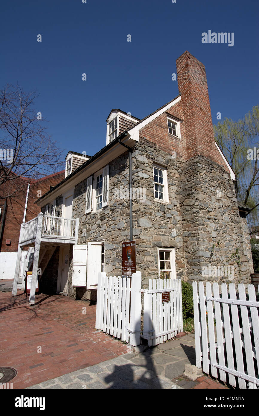 Historic Old Stone House circa 1766 on M Street in Georgetown area of ...