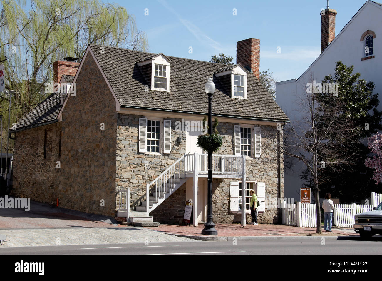 Historic Old Stone House circa 1766 on M Street in Georgetown area of ...