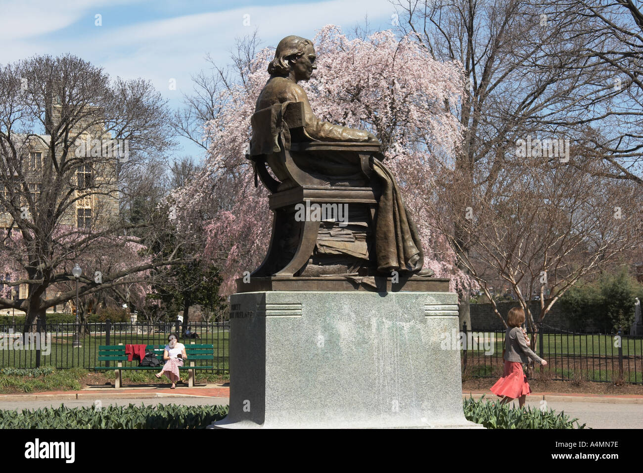 Statue of John Carroll founder of Georgetown University on campus in ...