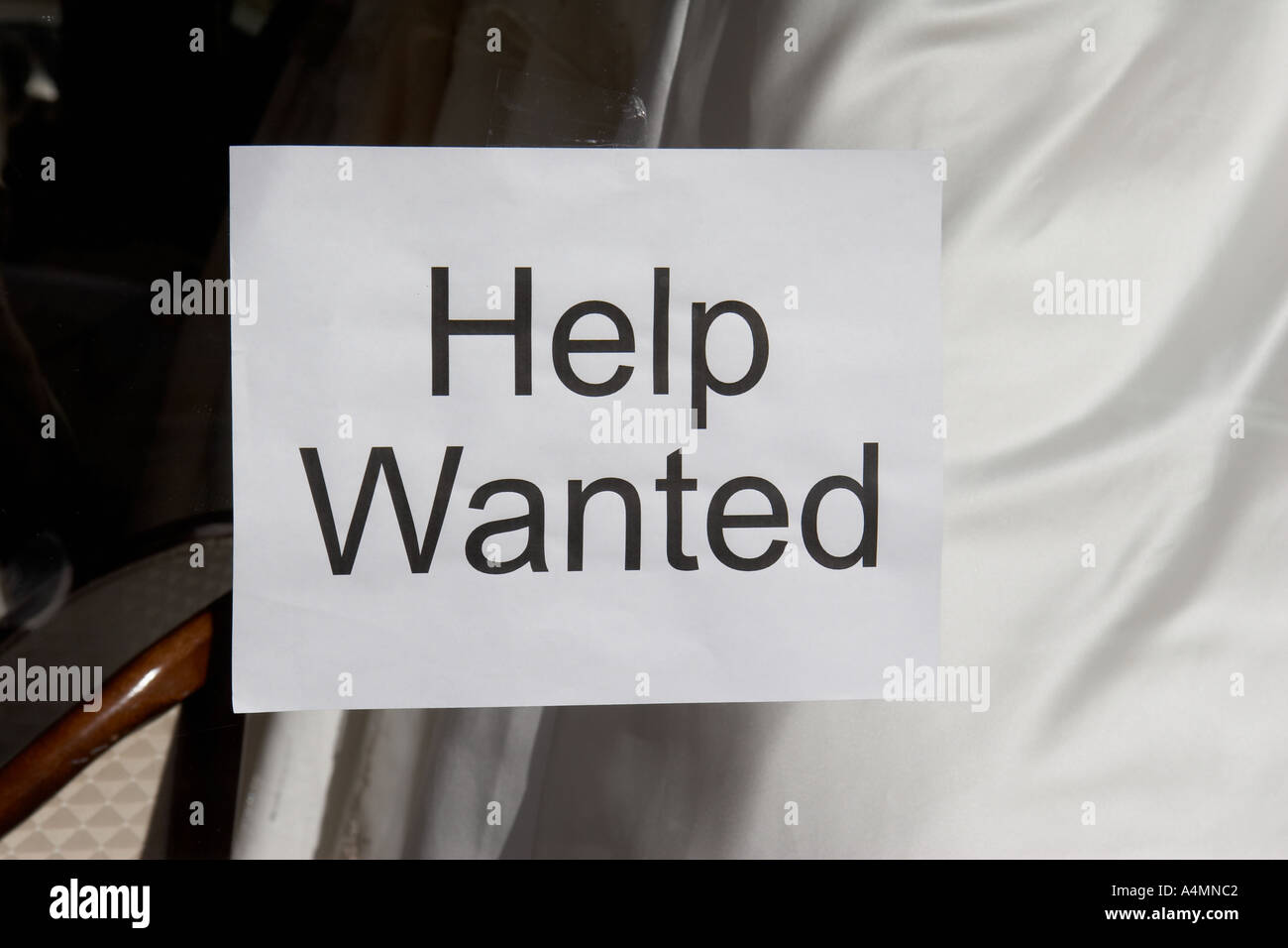 Help Wanted sign in wedding dress shop window in Old Town Alexandria ...