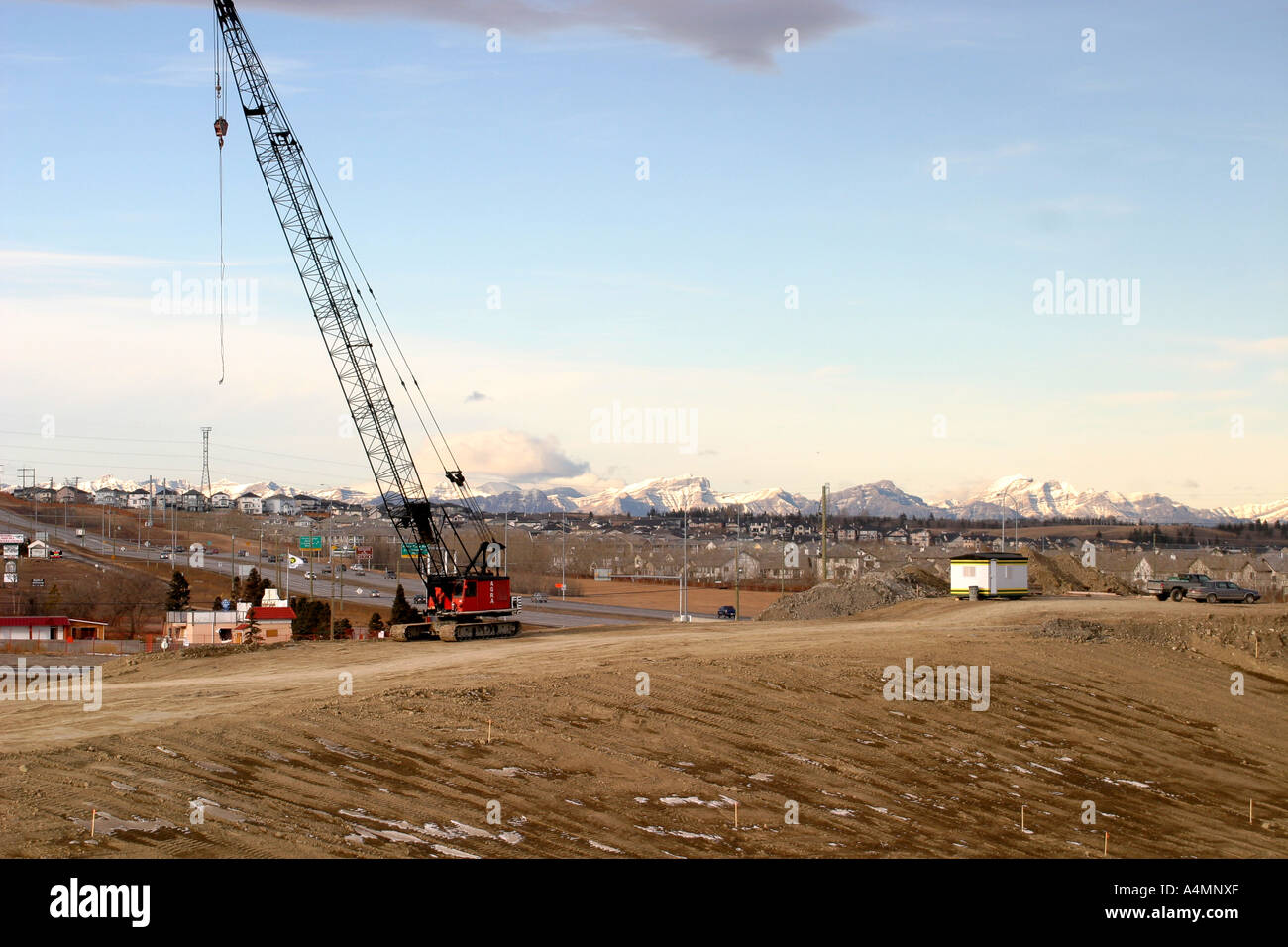 Construction of an overpass at a busy intersection Stock Photo - Alamy