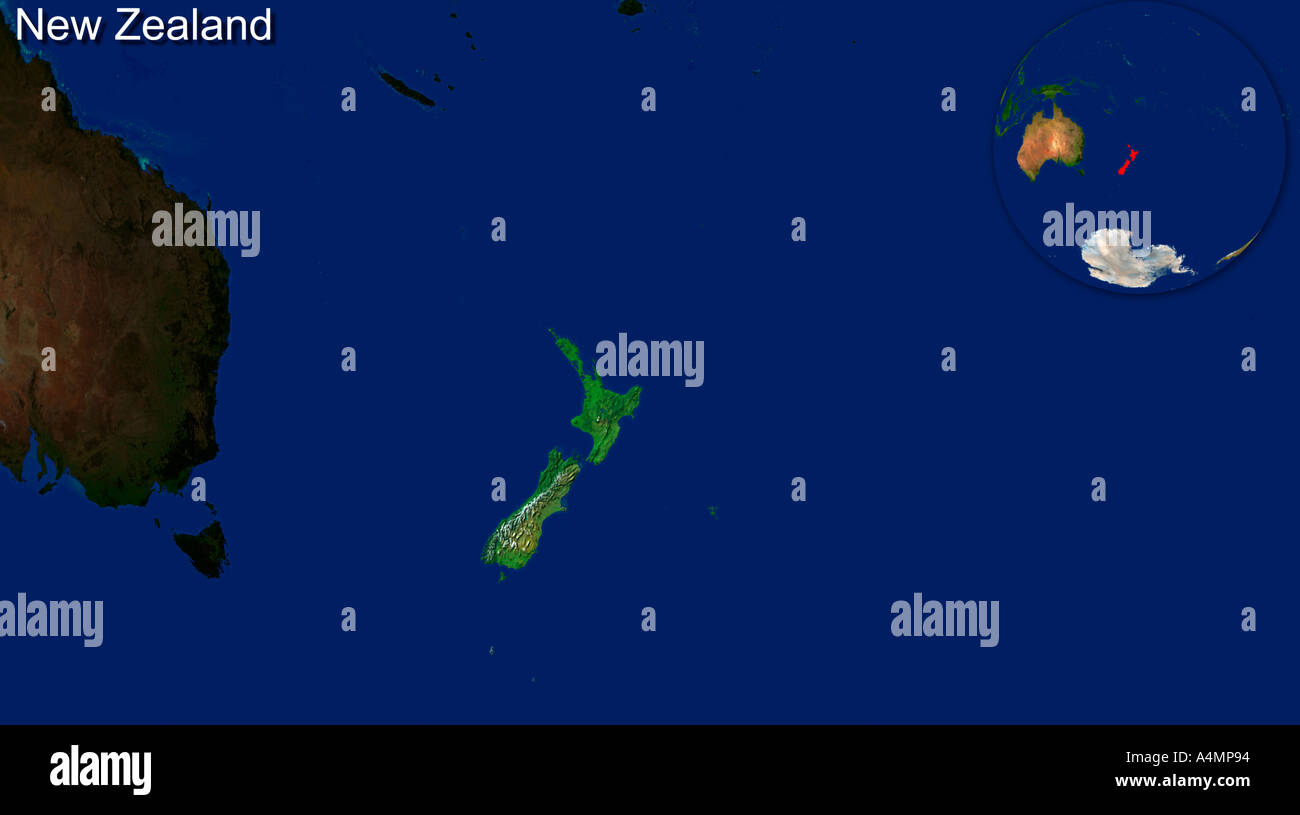 New zealand map satellite hi-res stock photography and images - Alamy