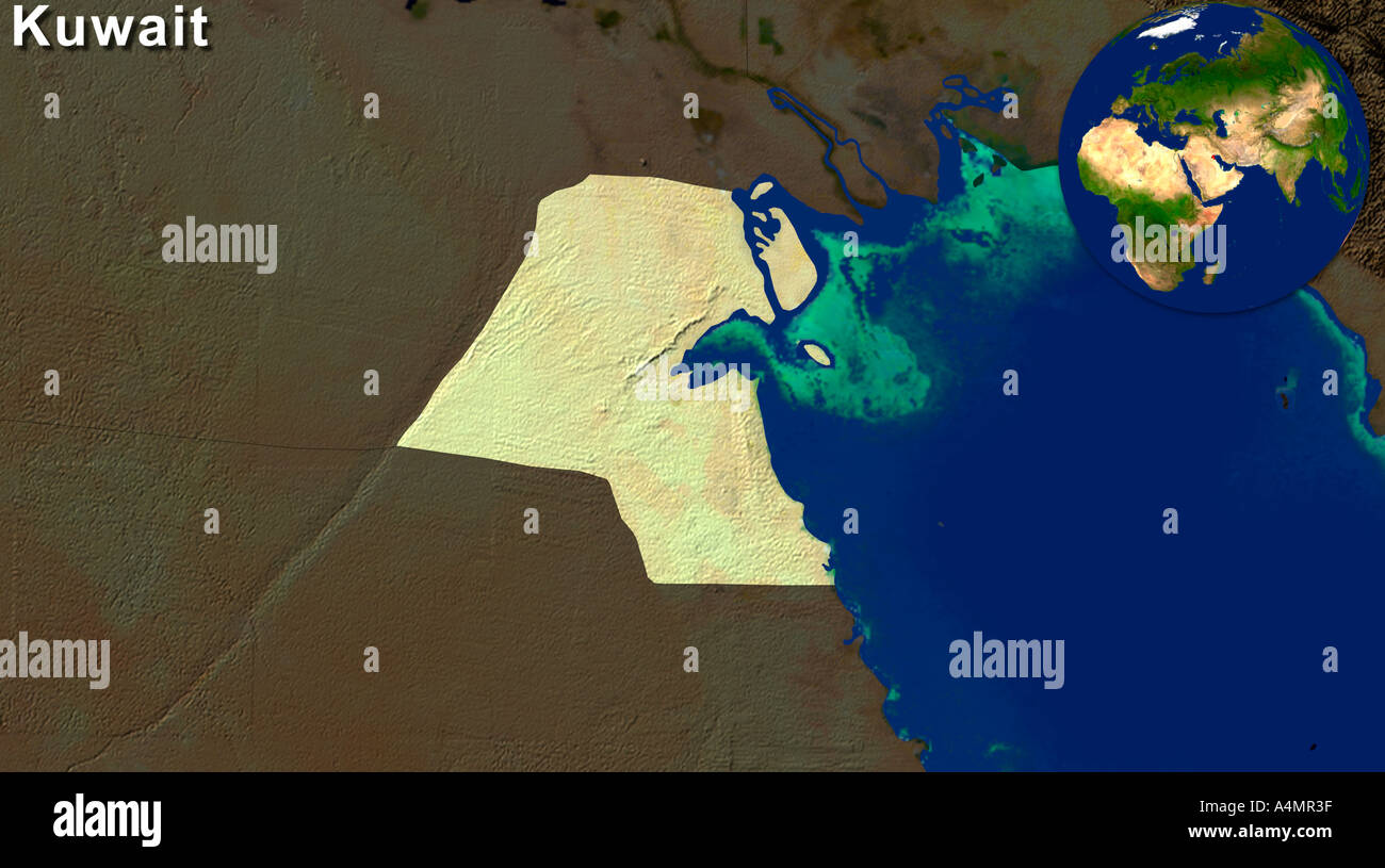 Kuwait map satellite geography hi-res stock photography and images - Alamy