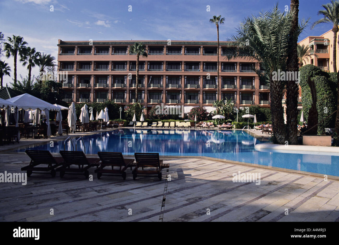 Marrakech Morocco Swimming pool for guests at the five star hotel La ...