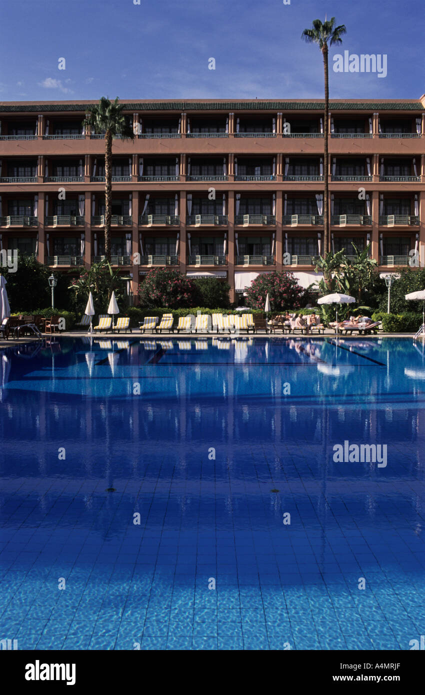 MOROCCO MARRAKECH Swimming pool for guests at the five star hotel La ...