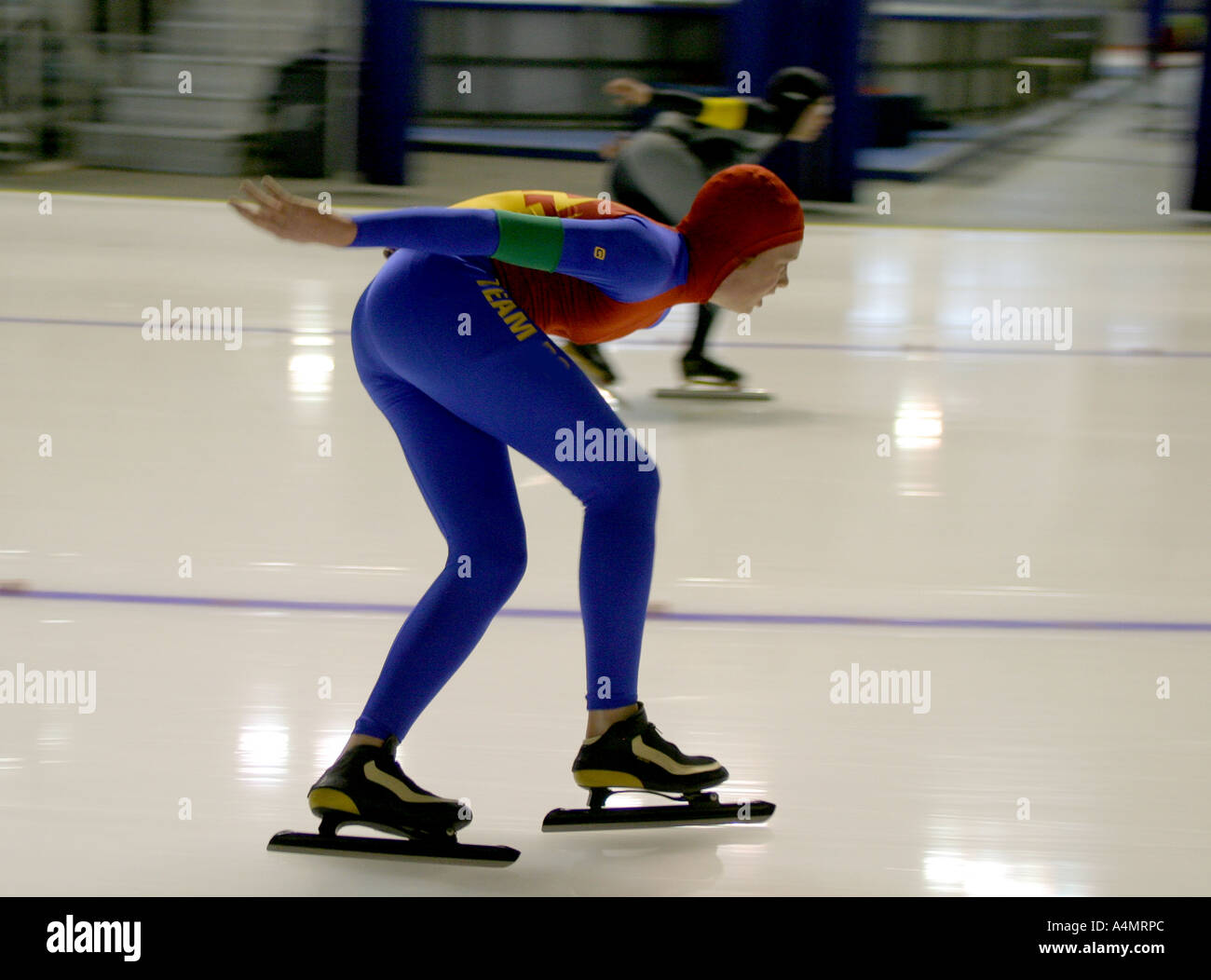 Long track speed skating Stock Photo - Alamy