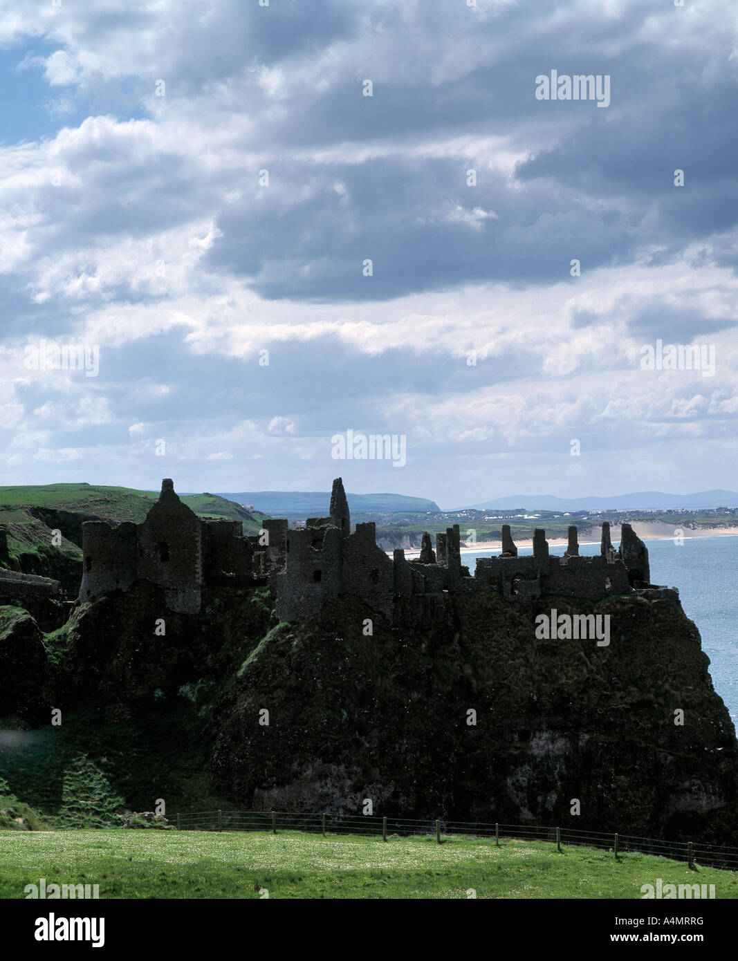 dunluce castle, county antrim,, northern ireland, large ruined historic ...