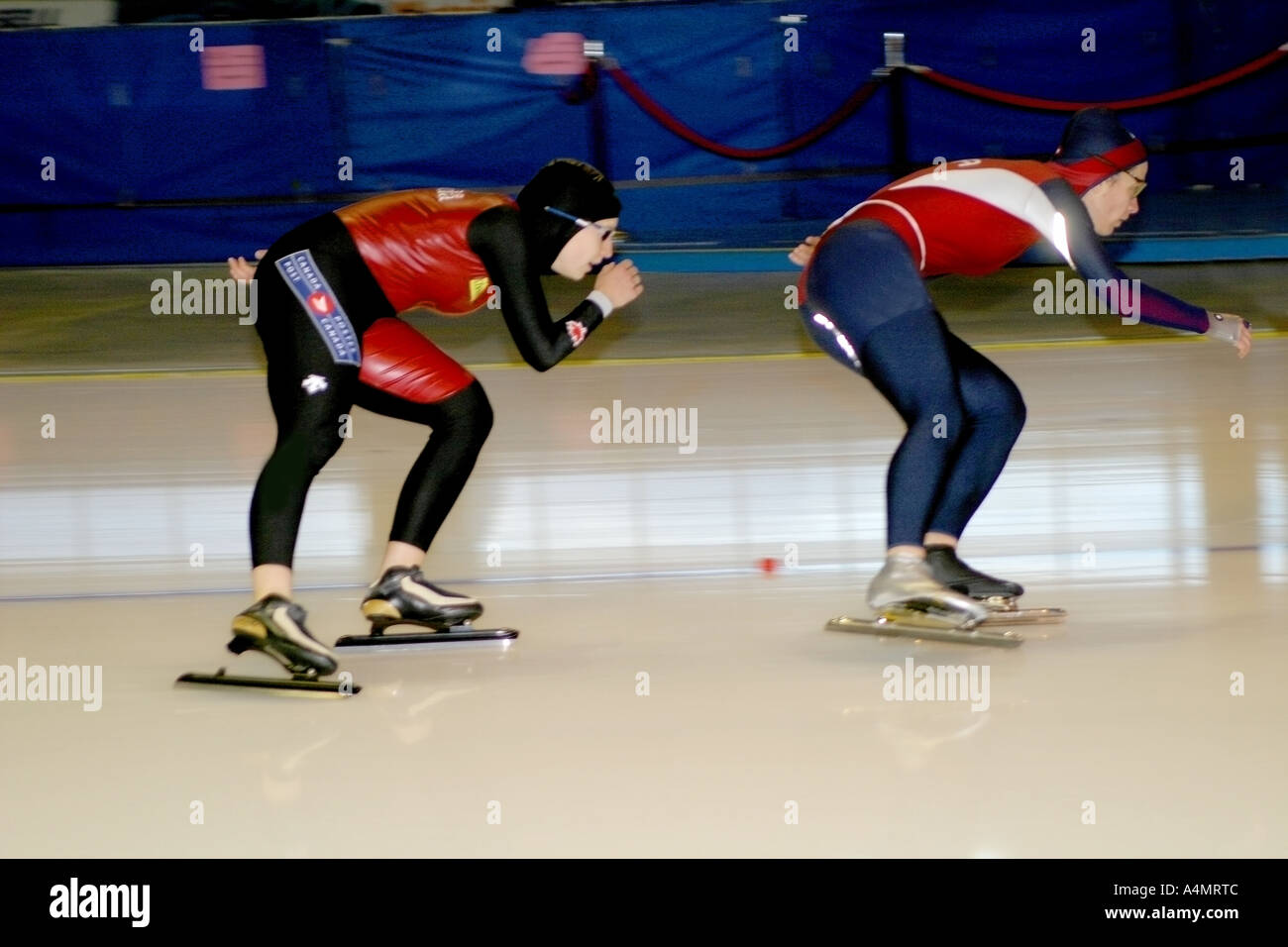 Long track speed skating Stock Photo - Alamy