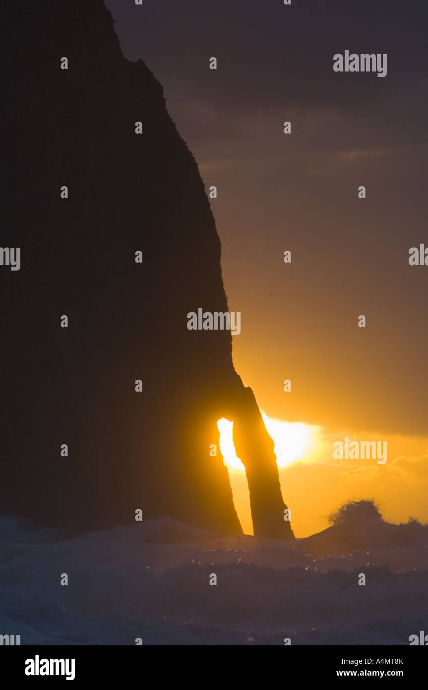 Haystack Rock and arch at sunset, Cape Kiwanda, Oregon Coast, Oregon ...